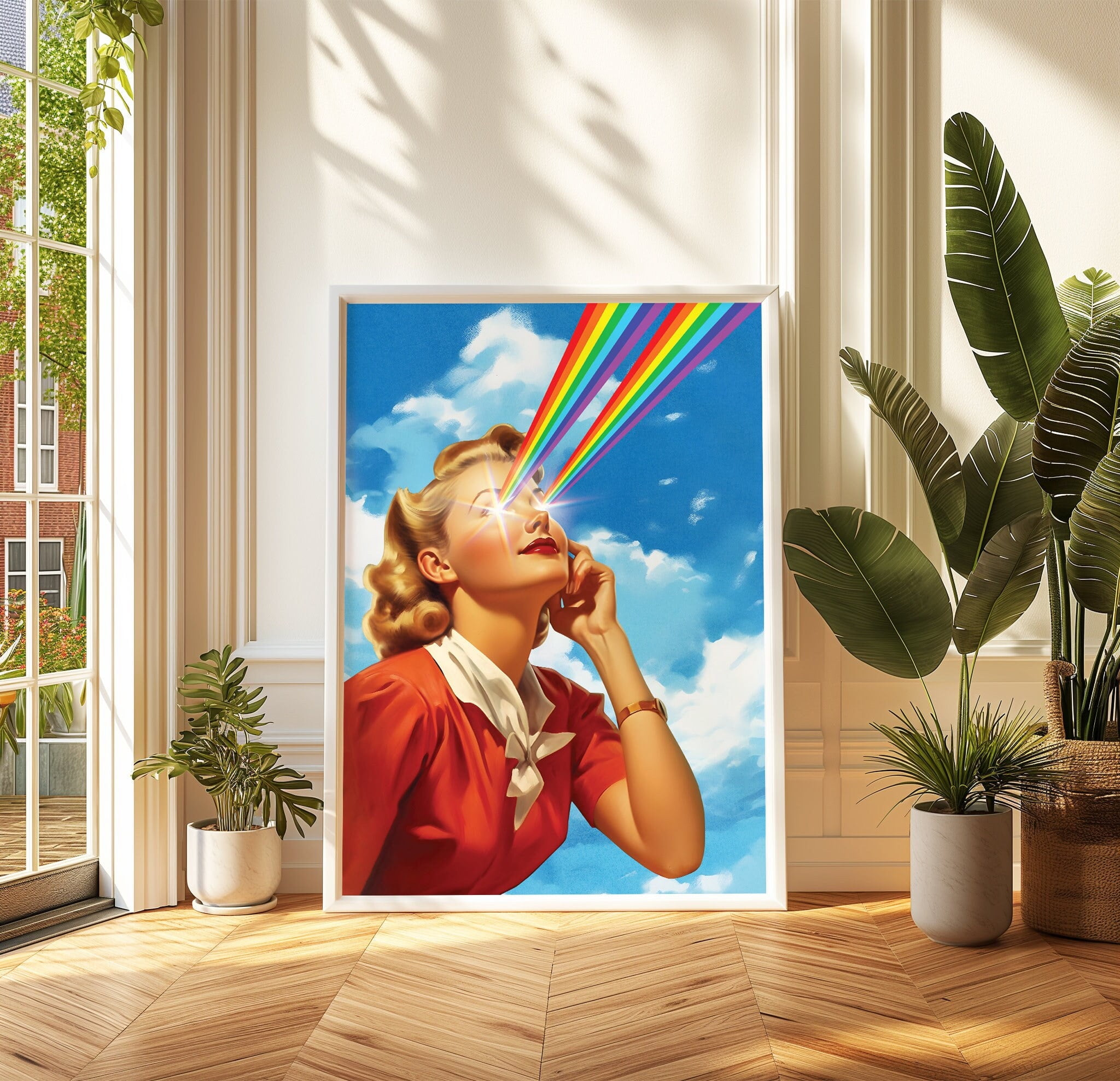 369 Prints open Your Eyes – Trippy Eye Collage Wall Art, Rainbow ...