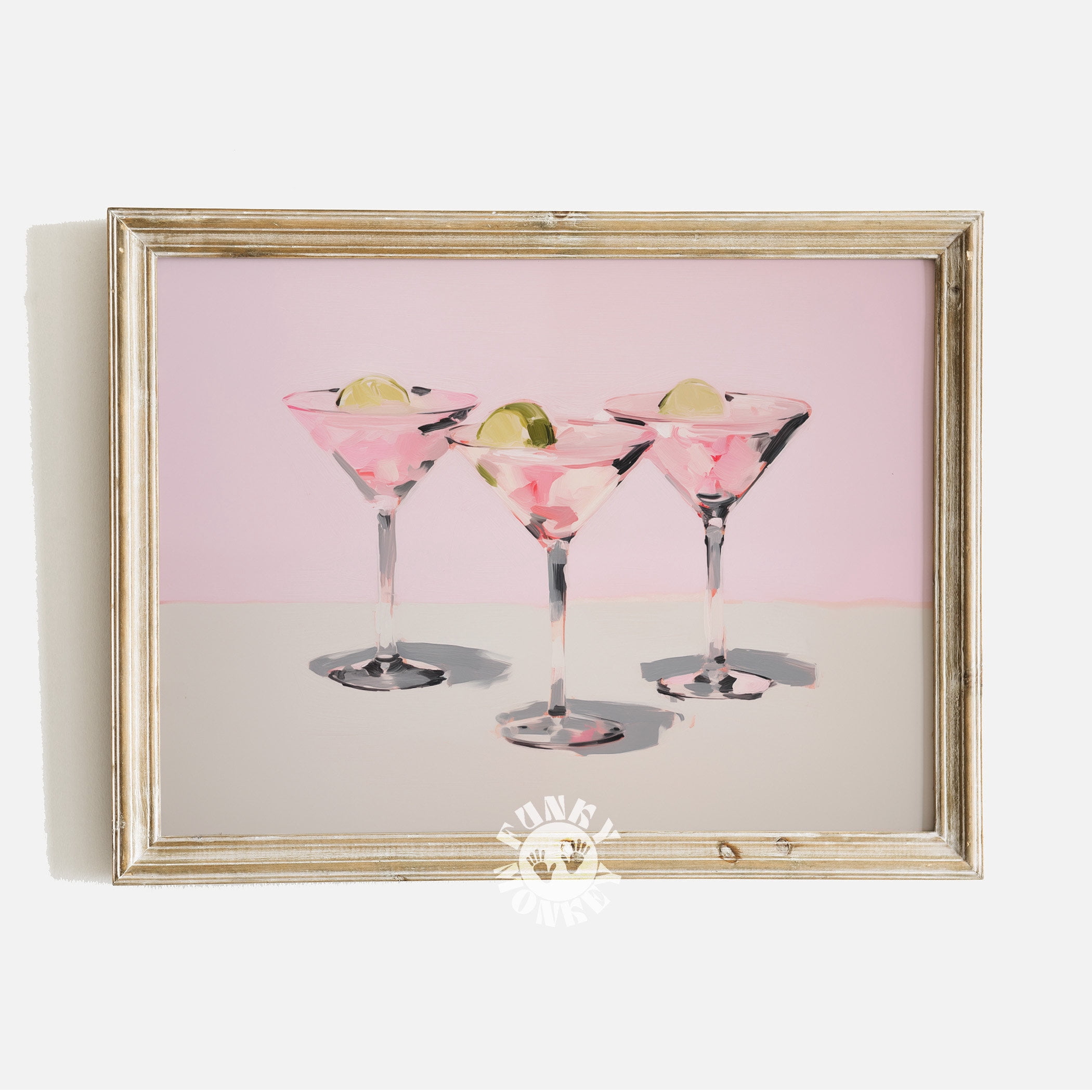 369 Prints pink Bar Cart Art Print, Retro Summer Cocktail Print, Preppy ...
