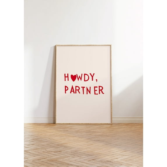 369 Prints red Howdy Print Cute Heart Poster Preppy Western Wall Art ...