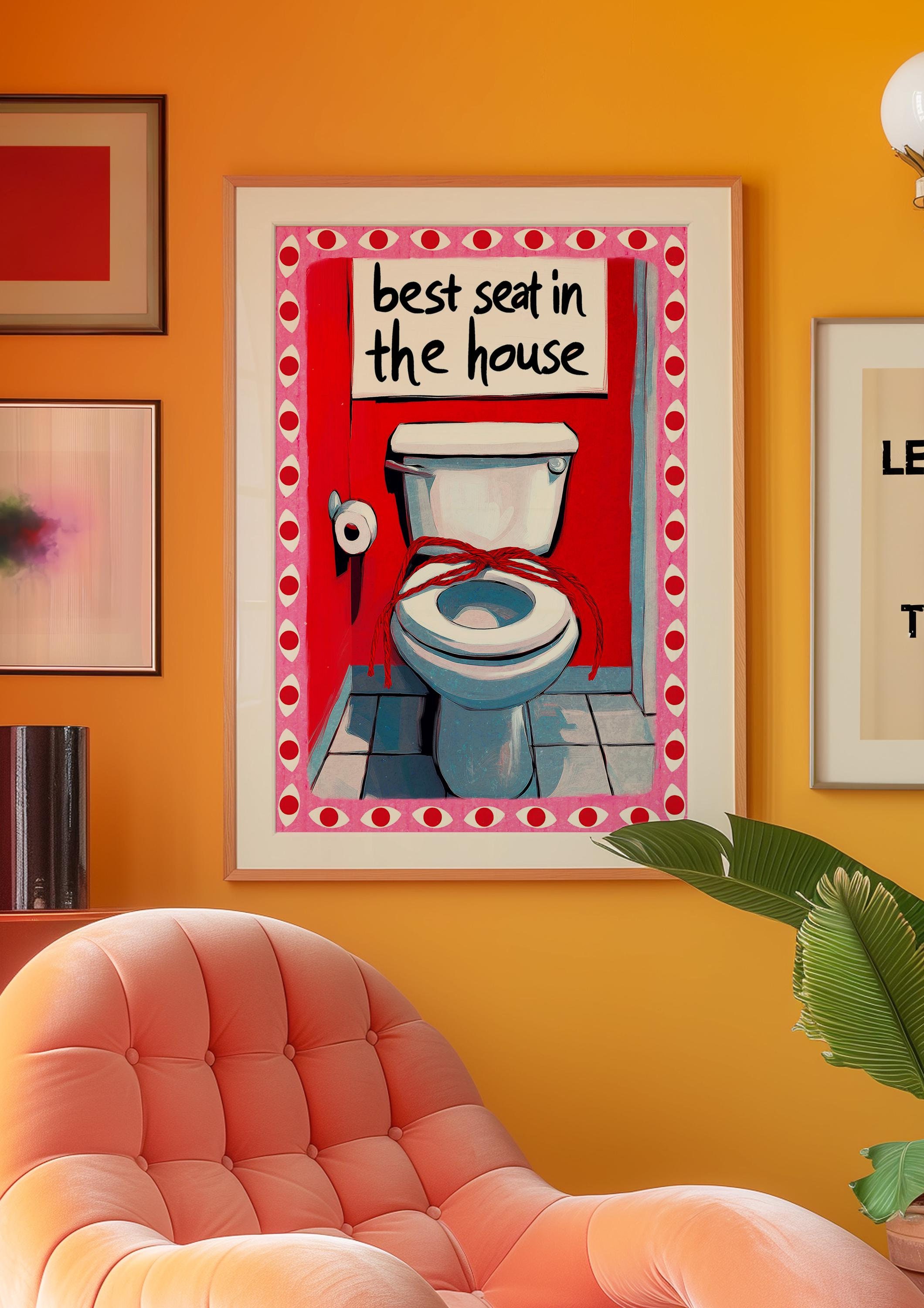 369 Prints red Wall Art, 70S Poster, Bathroom Wall Decor, Funny Home ...