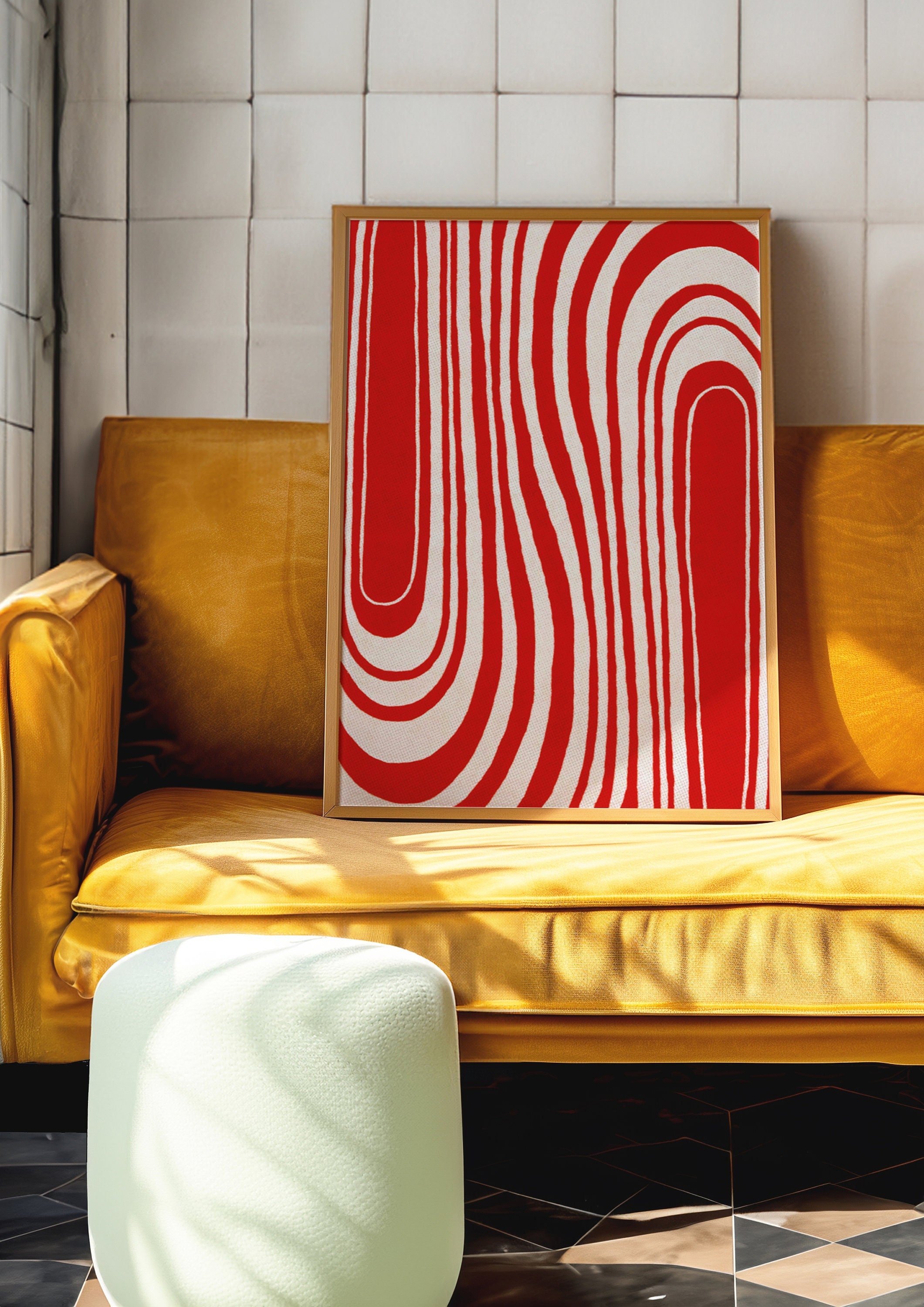 369 Prints red Wall Art, 70S Poster, Y2K Checkered Print, Psychedelic ...