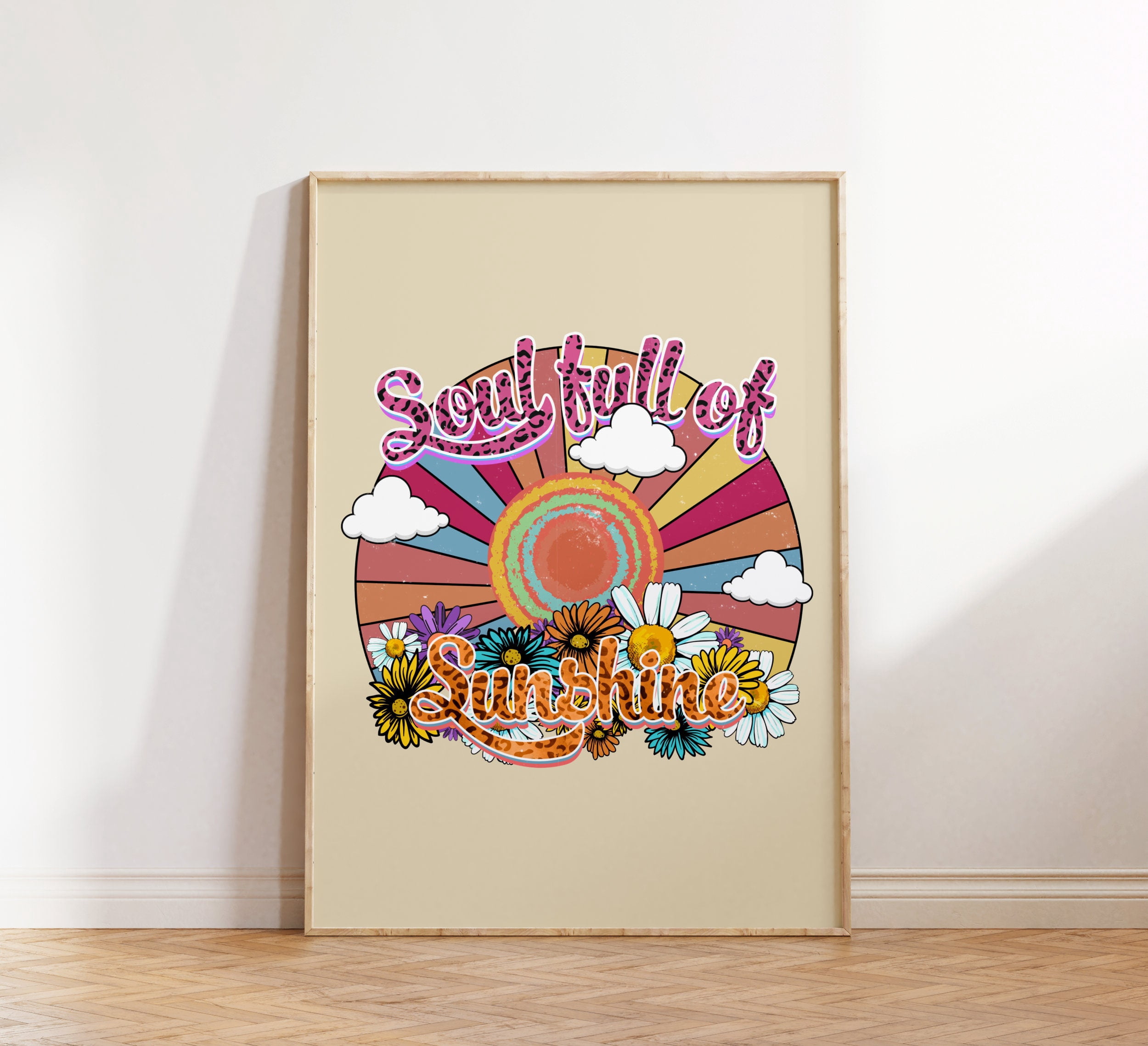 369 Prints soul Full Of Sunshine Print, Retro Wall Art, Wall Decor ...