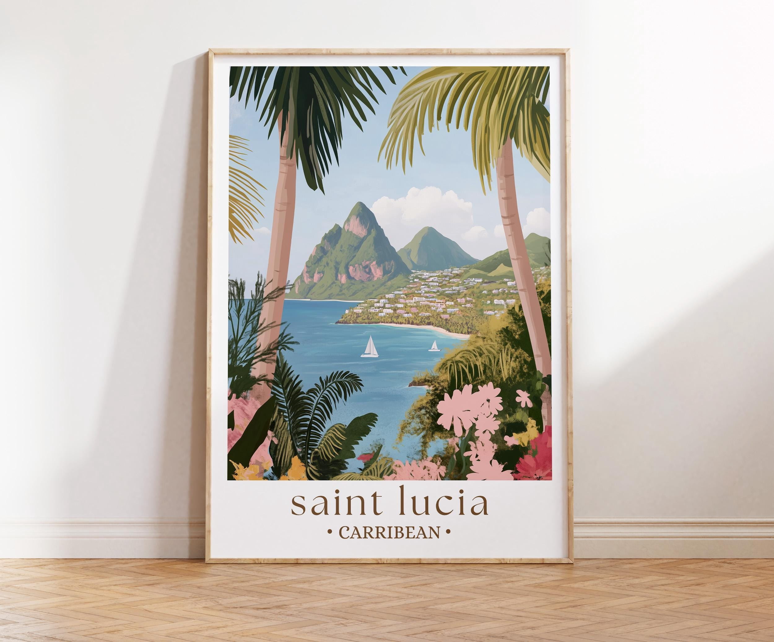 369 Prints st Lucia Travel Print Caribbean, St Lucia Poster, Caribbean ...