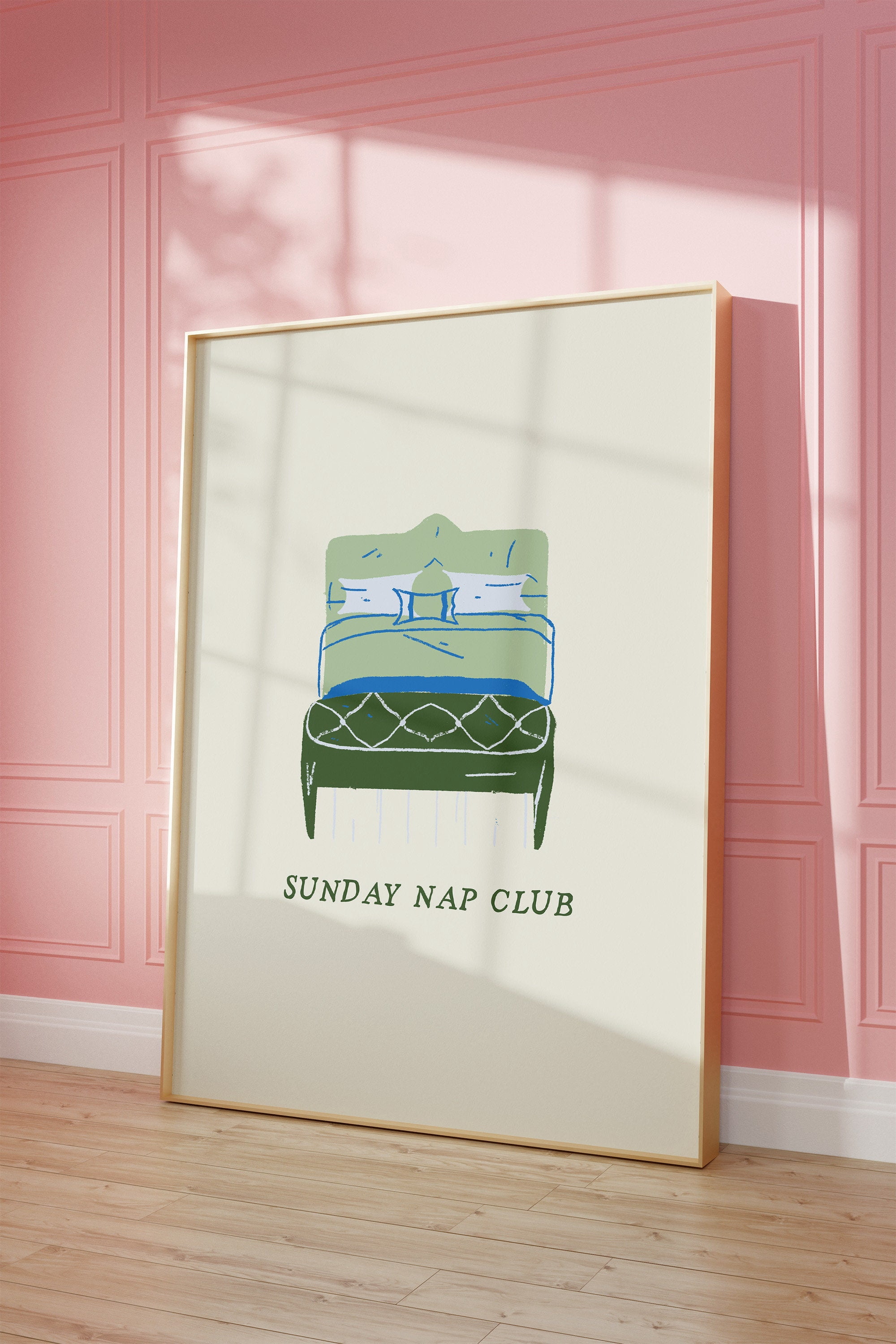 369 Prints sunday Nap Club Print Trendy Bedroom Decor Cute Quote Art ...