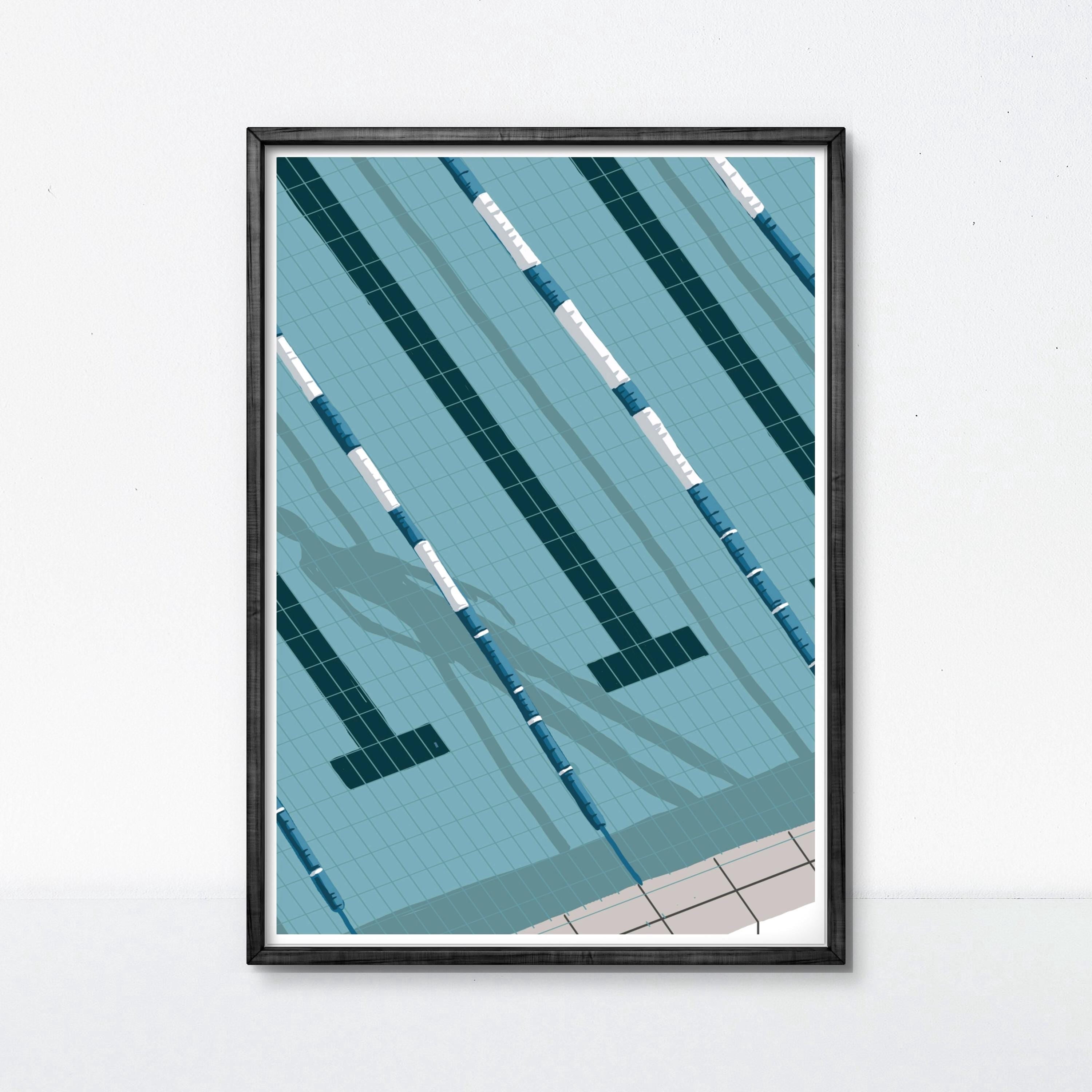 369 Prints swimming Pool Sport Poster, Minimalist Swimmer Poster ...