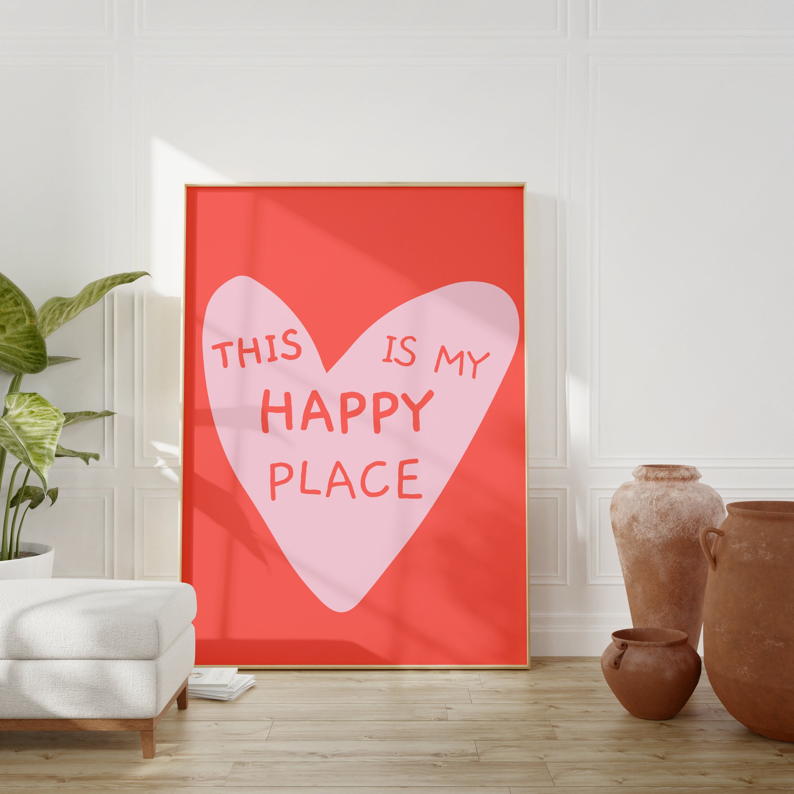 369 Prints this Is My Happy Place Print, Retro Quote Wall Print, Print ...