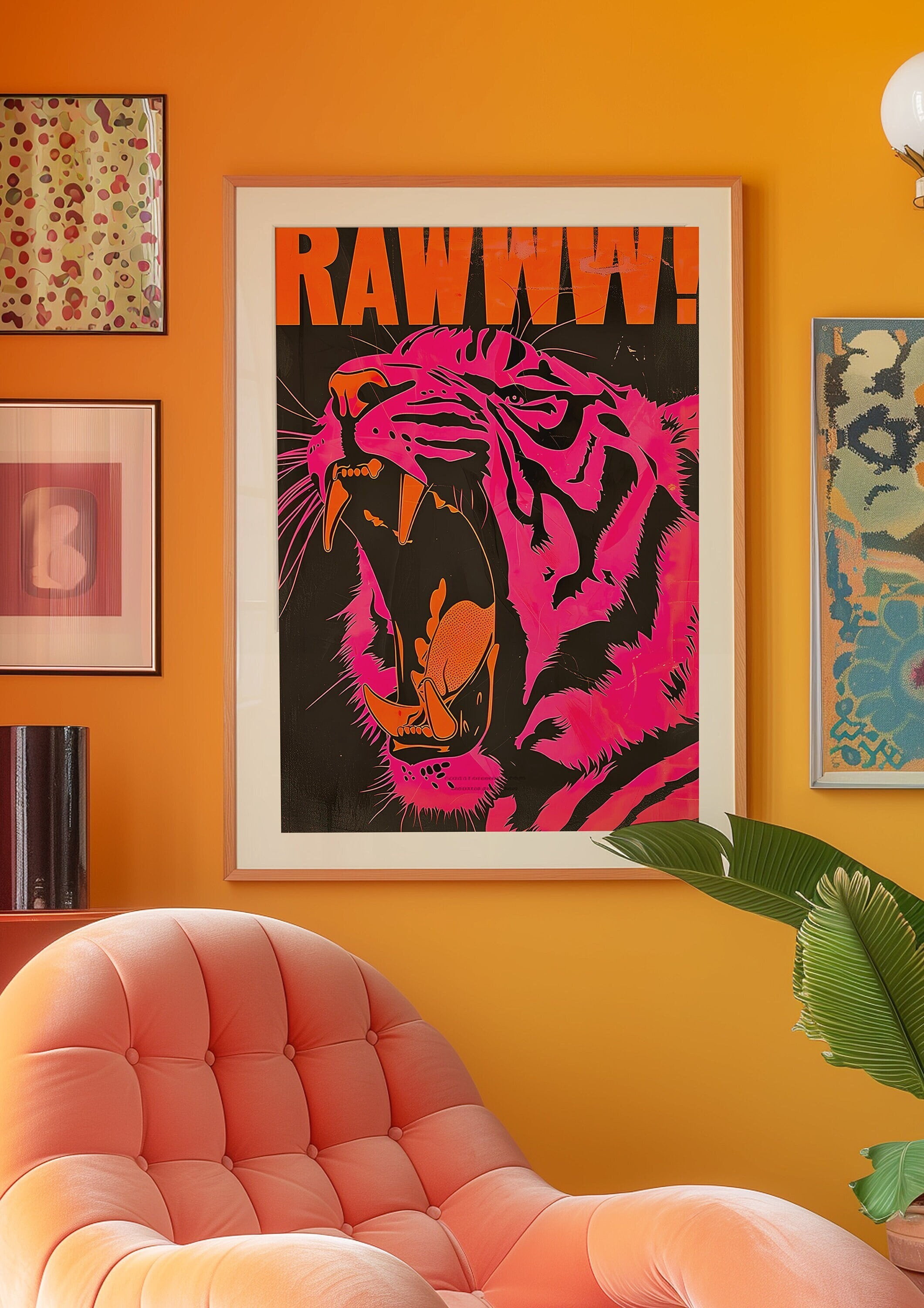 369 Prints tiger Poster, Maximalist Wall Art, Psychedelic Art, Dopamine ...