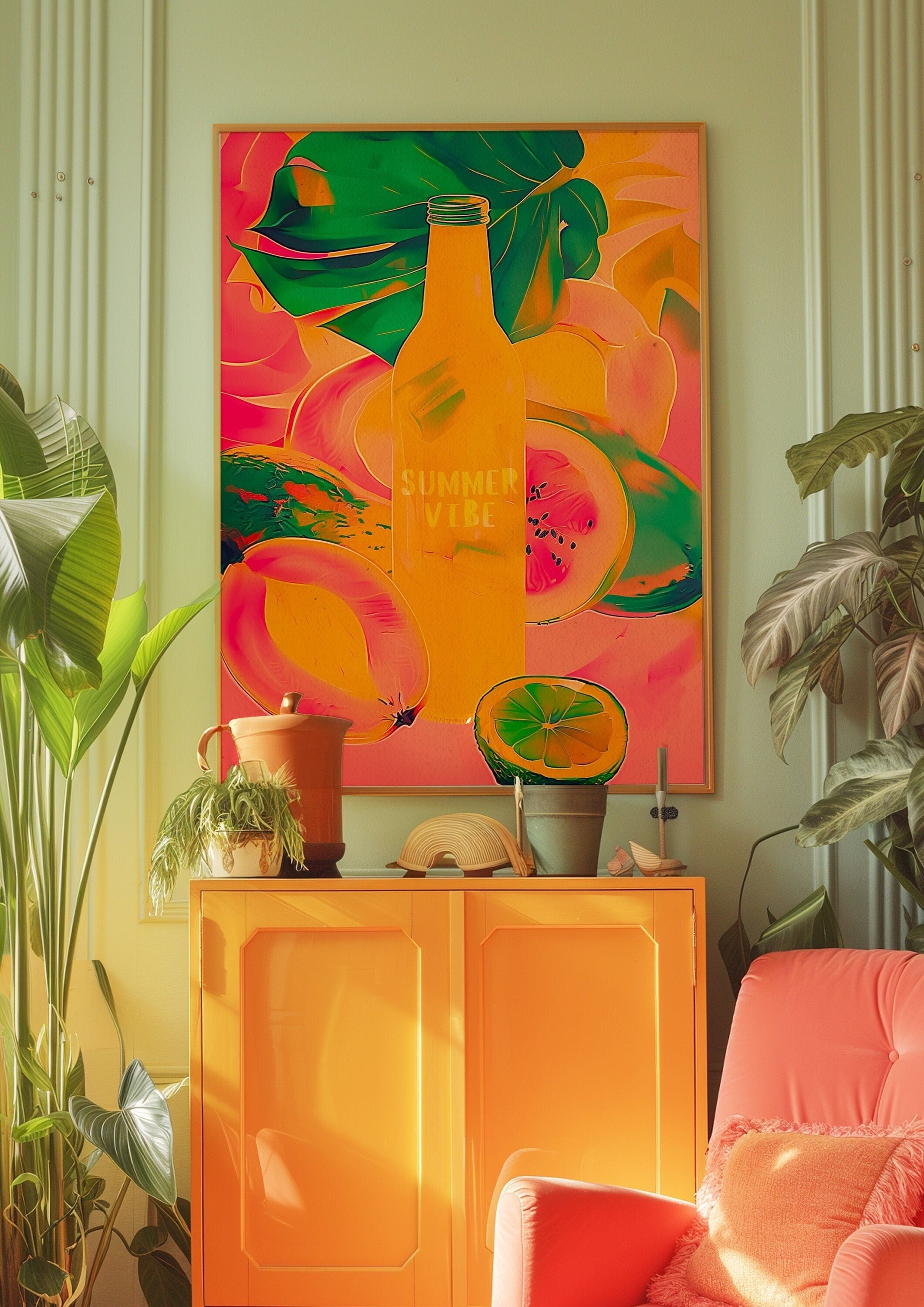 369 Prints verano Posterclectic Print, Orange Wall Art, Kitchen Wall ...