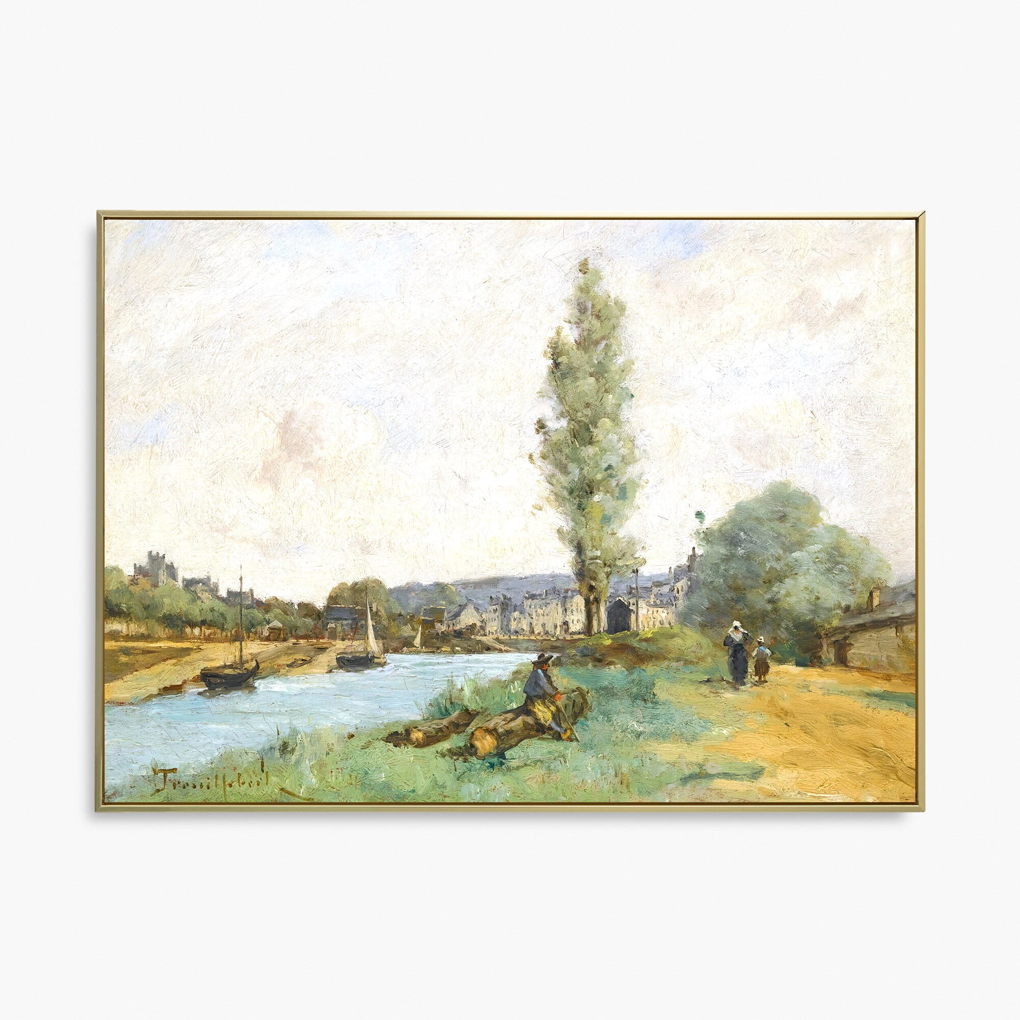 369 Prints vintage Landscape River Art Print, Riverside, Farmhouse Decor, Countryside UNFRAMED ...