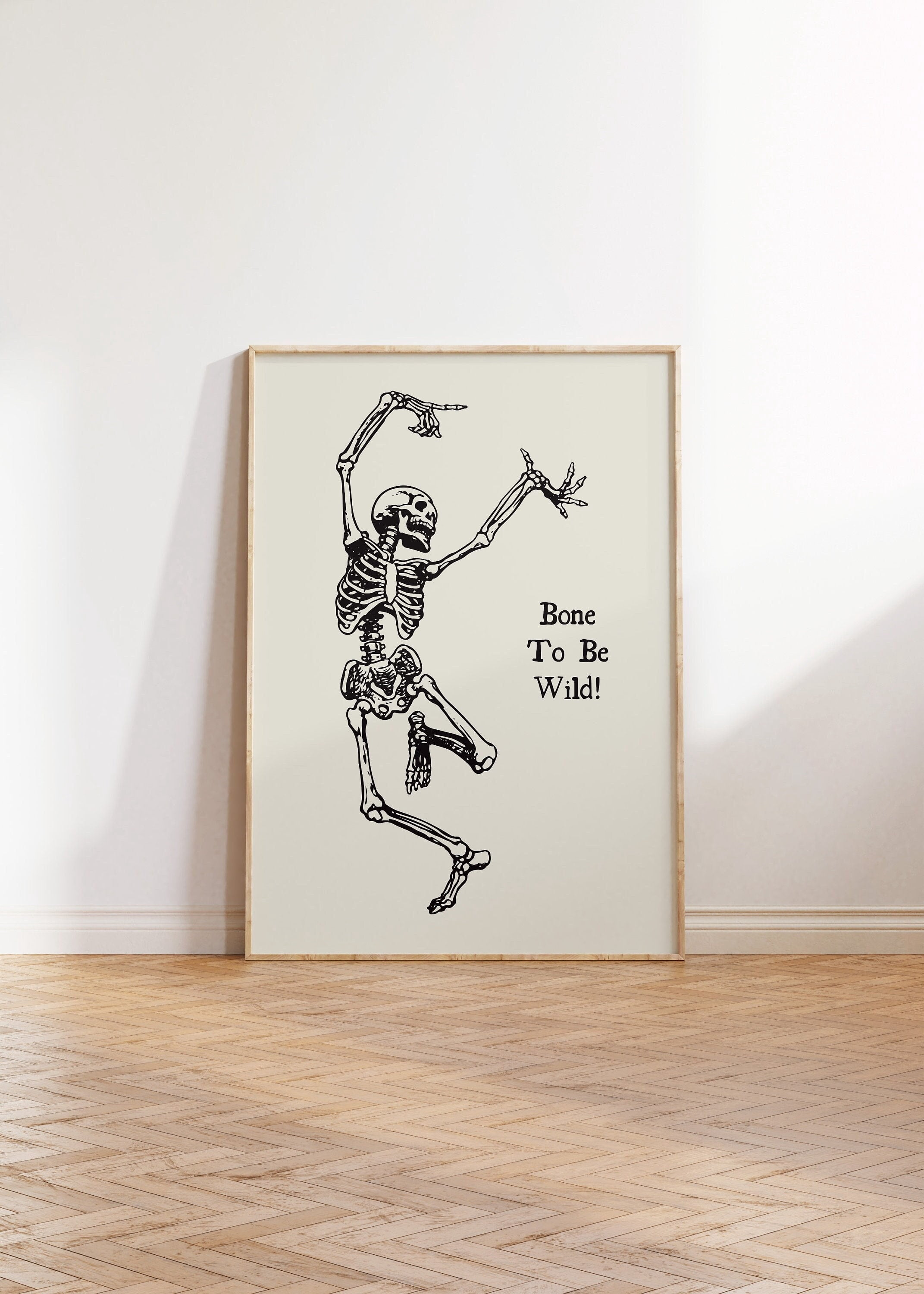 369 Prints vintage Skeleton Print Minimalist Halloween Wall Art Funny ...