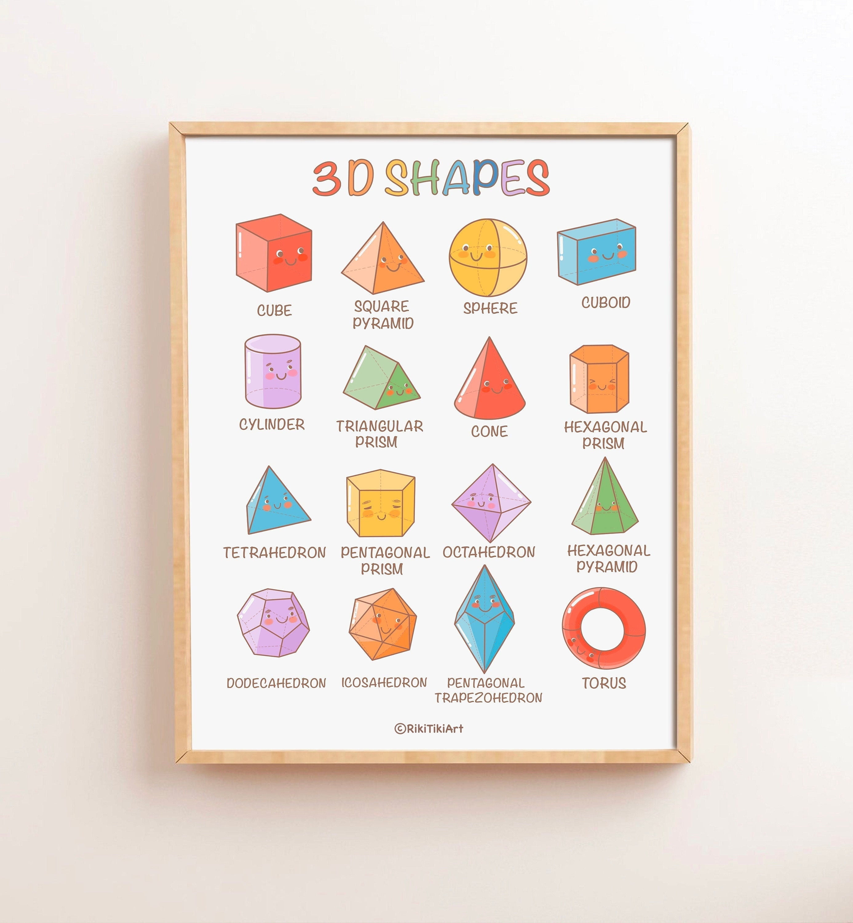 369 Prints 3D Shapes Poster Preschool Classroom Decor Homeschool ...