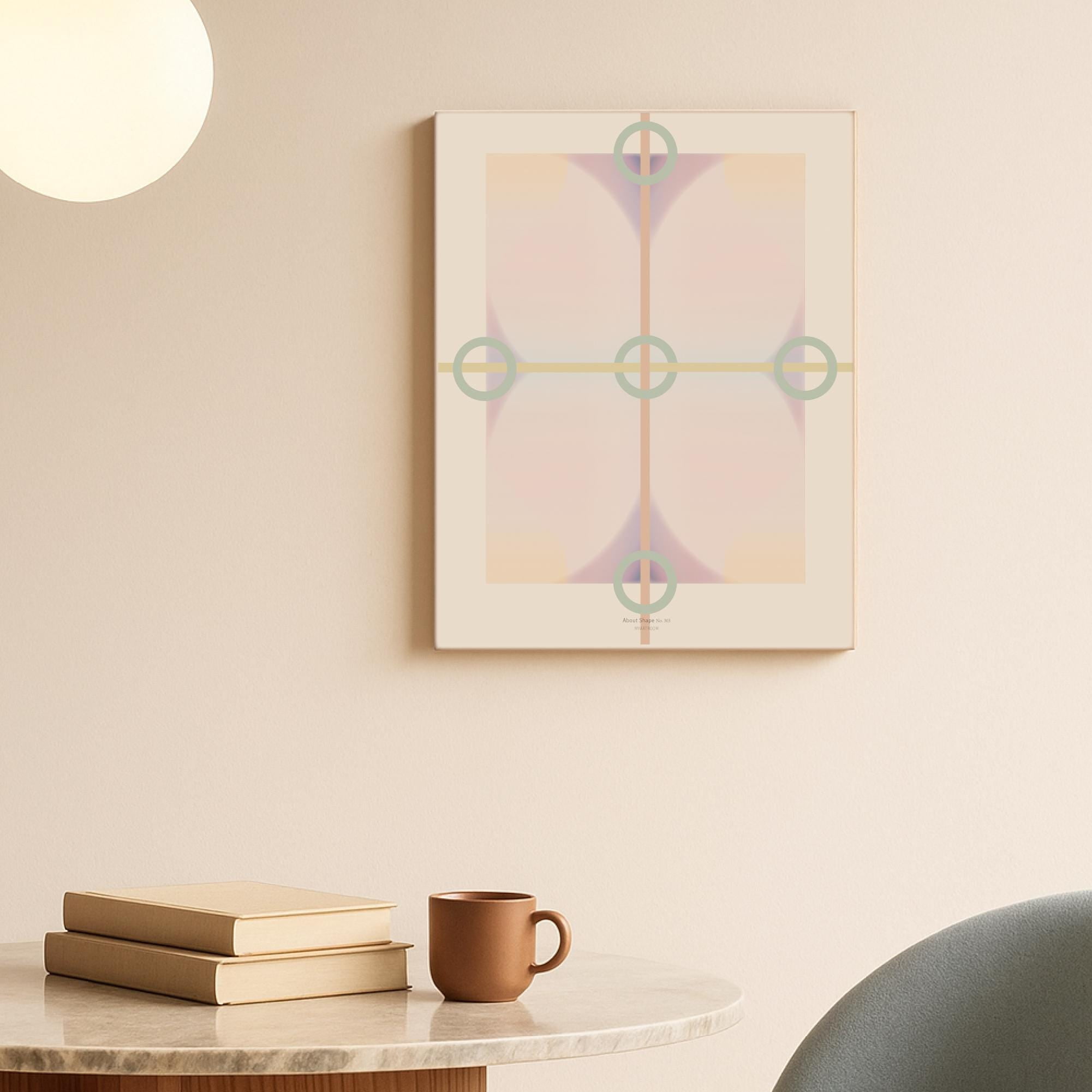 369 Prints abstract Organic Form Art, Minimal Wall Art, Oriental Round ...