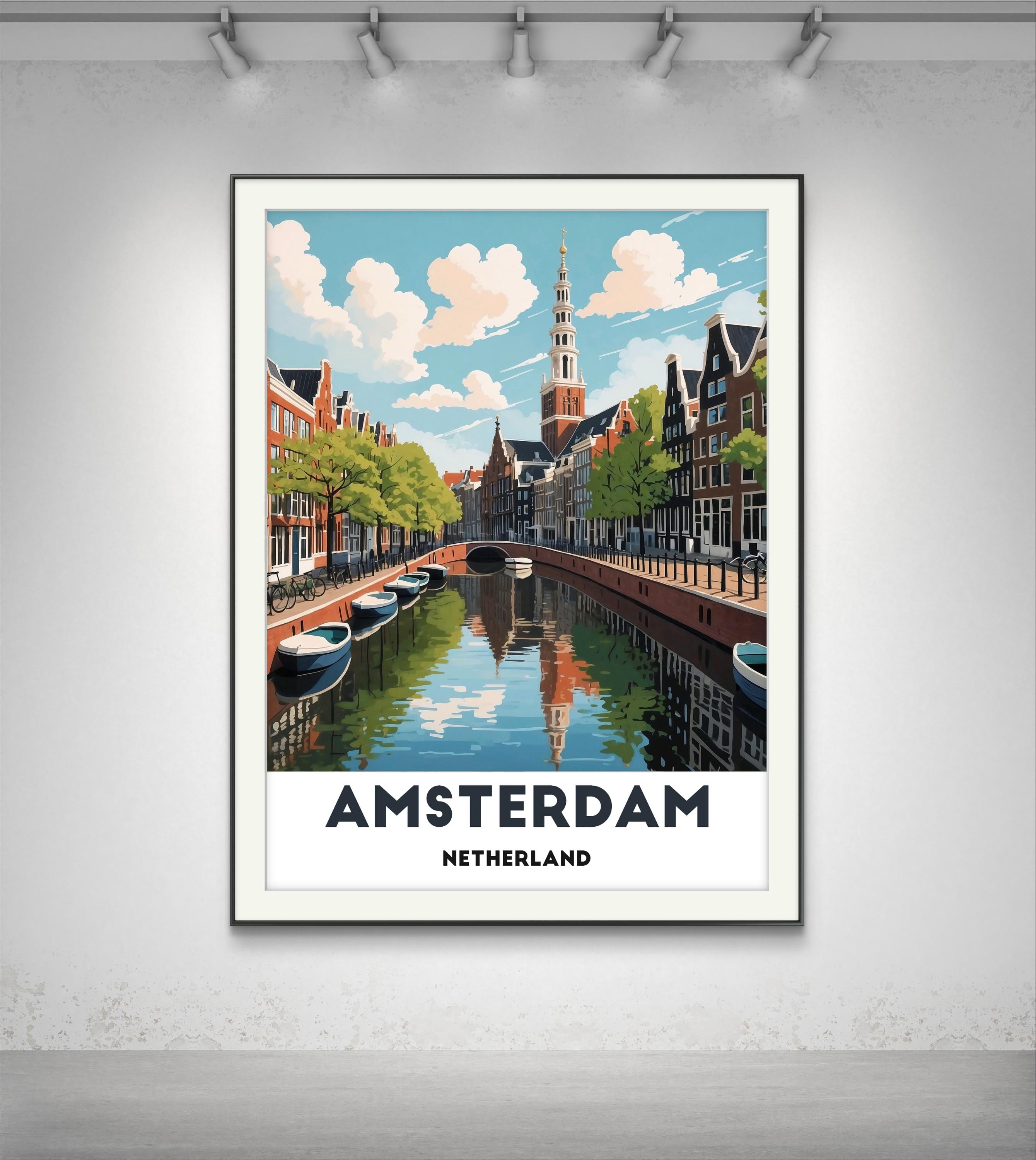 369 Prints amsterdam Netherlands Poster - Charming Canal With Tulips In ...