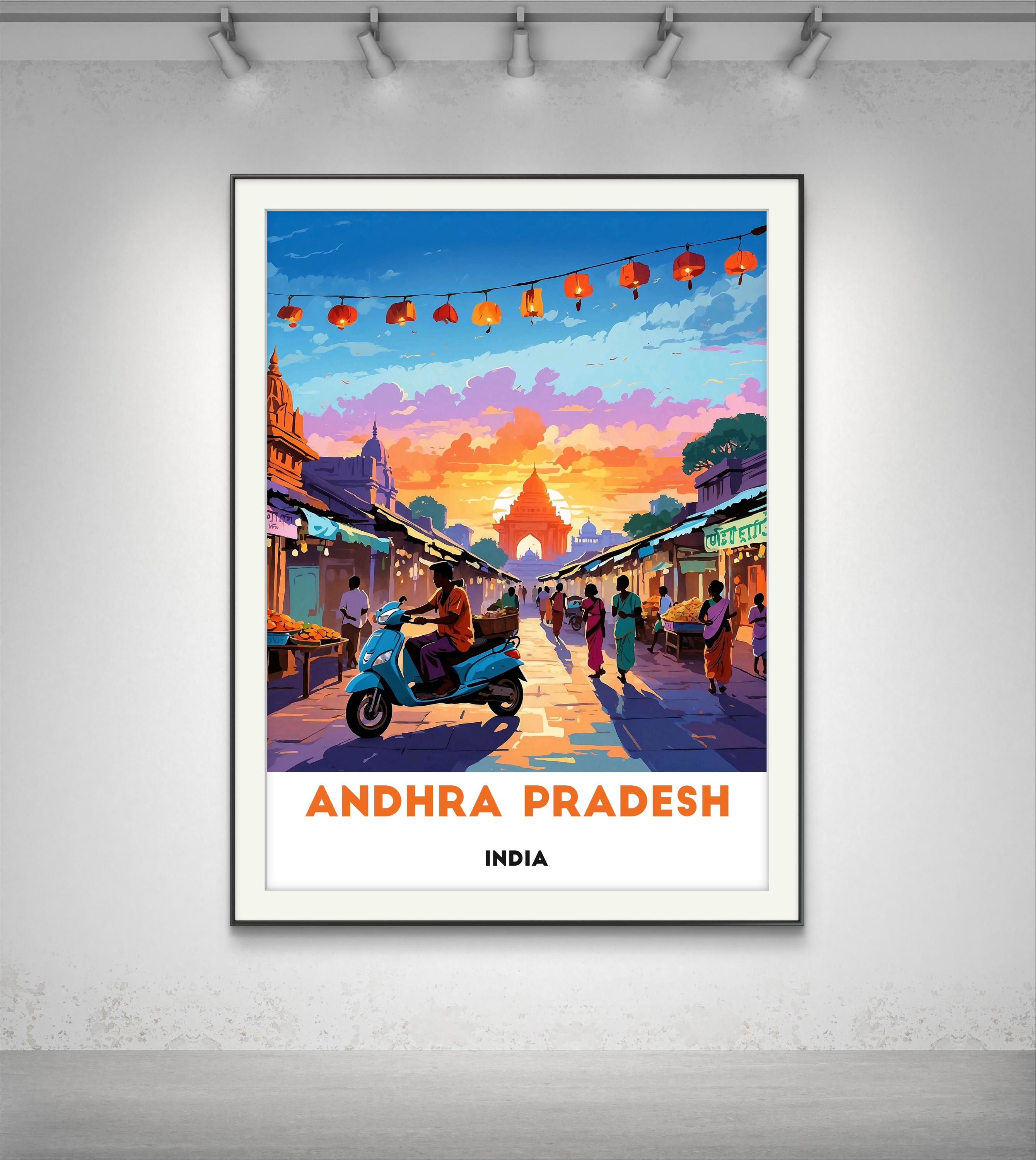 369 Prints andhra Pradesh India Poster - Vibrant Market Scene At Sunset ...