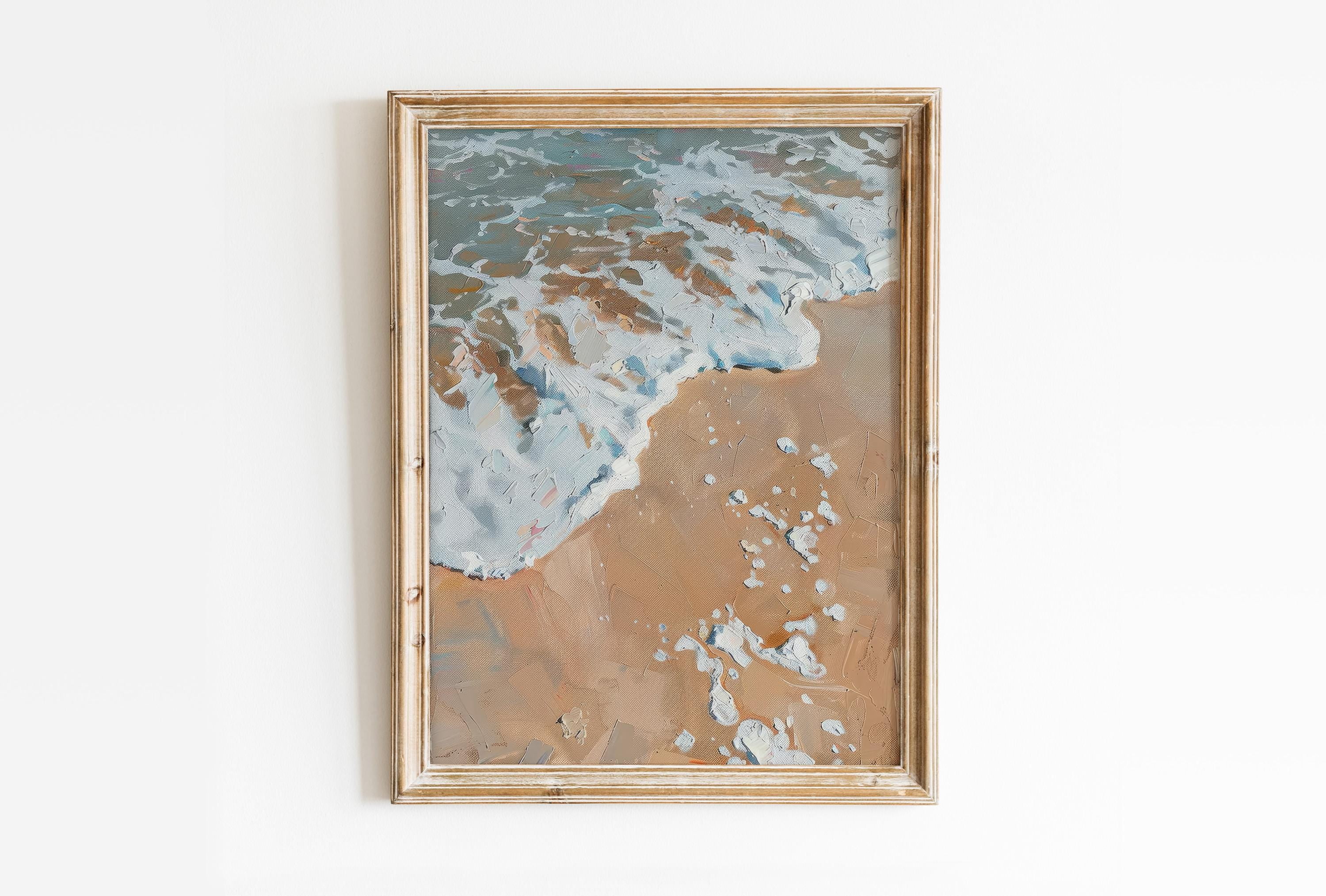 369 Prints beige And Blue Beach Wall Art, Trendy Coastal Poster, Preppy ...