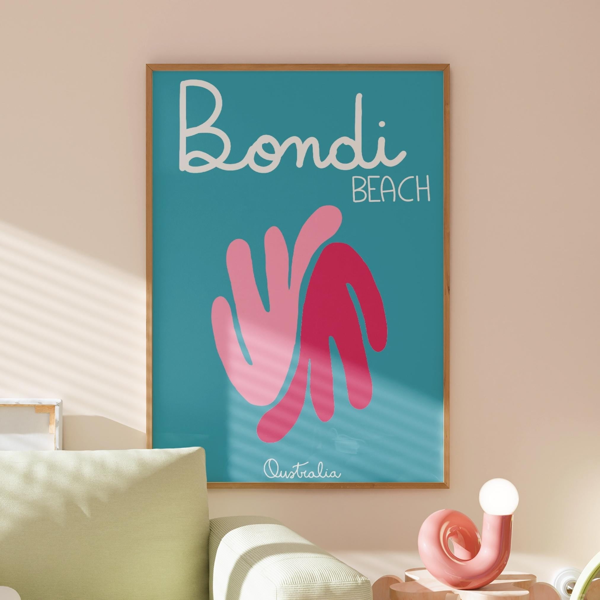 369 Prints bondi Beach Poster, Preppy Travel Wall Art, Minimal Tropical ...