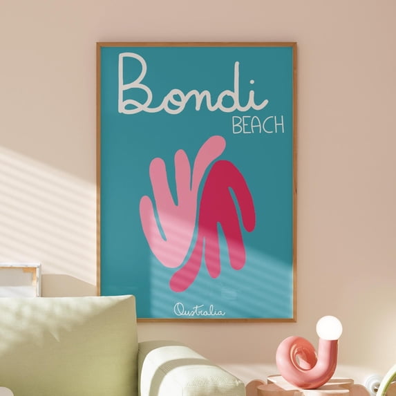 369 Prints bondi Beach Poster, Preppy Travel Wall Art, Minimal Tropical ...