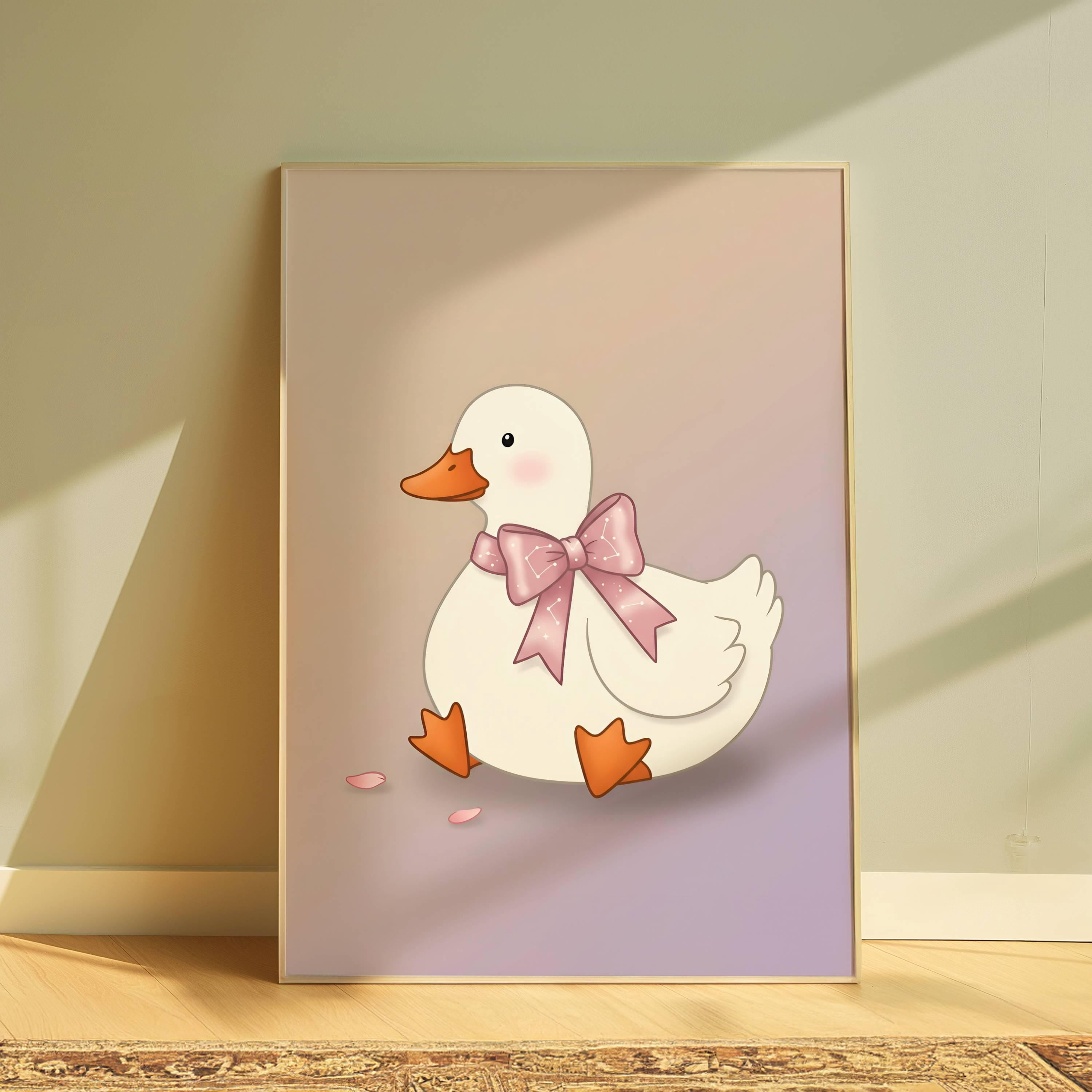 369 Prints charming Silly Goose Wall Art Pink Coquette Print For Beige ...