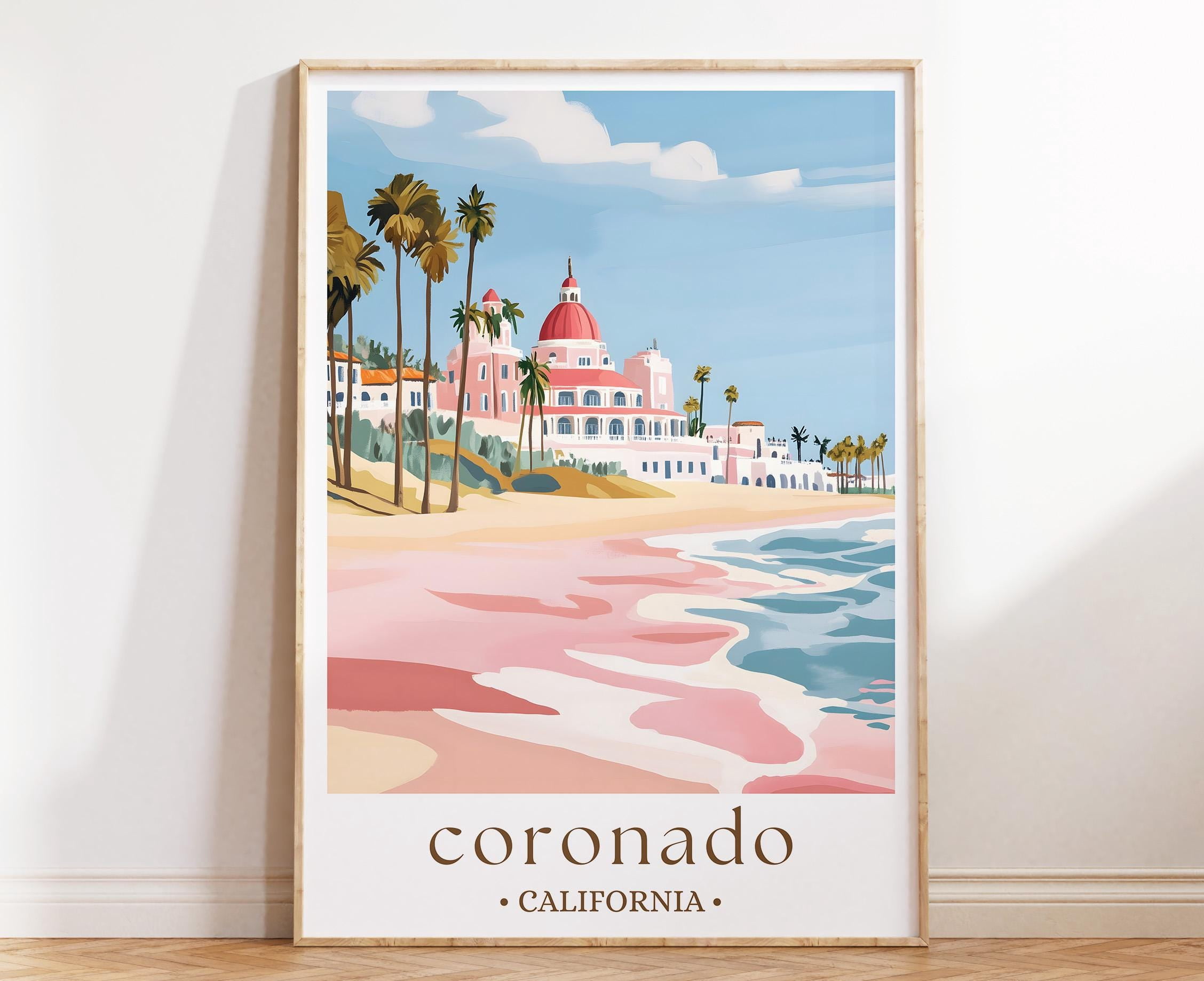 369 Prints coronado California Poster, Beach Town Travel Art For ...