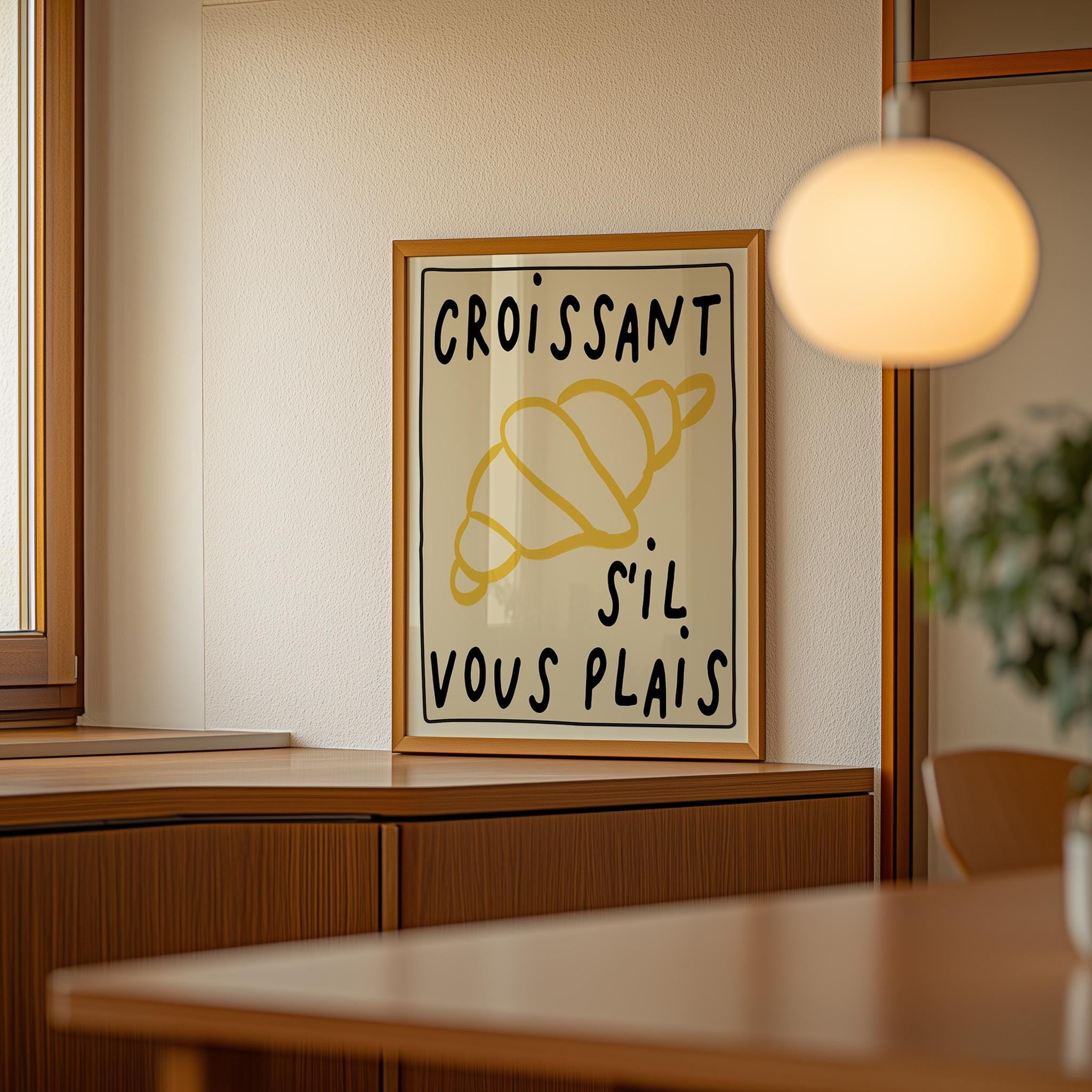 369 Prints croissant Print Trendy Kitchen Wall Art French Food Poster ...