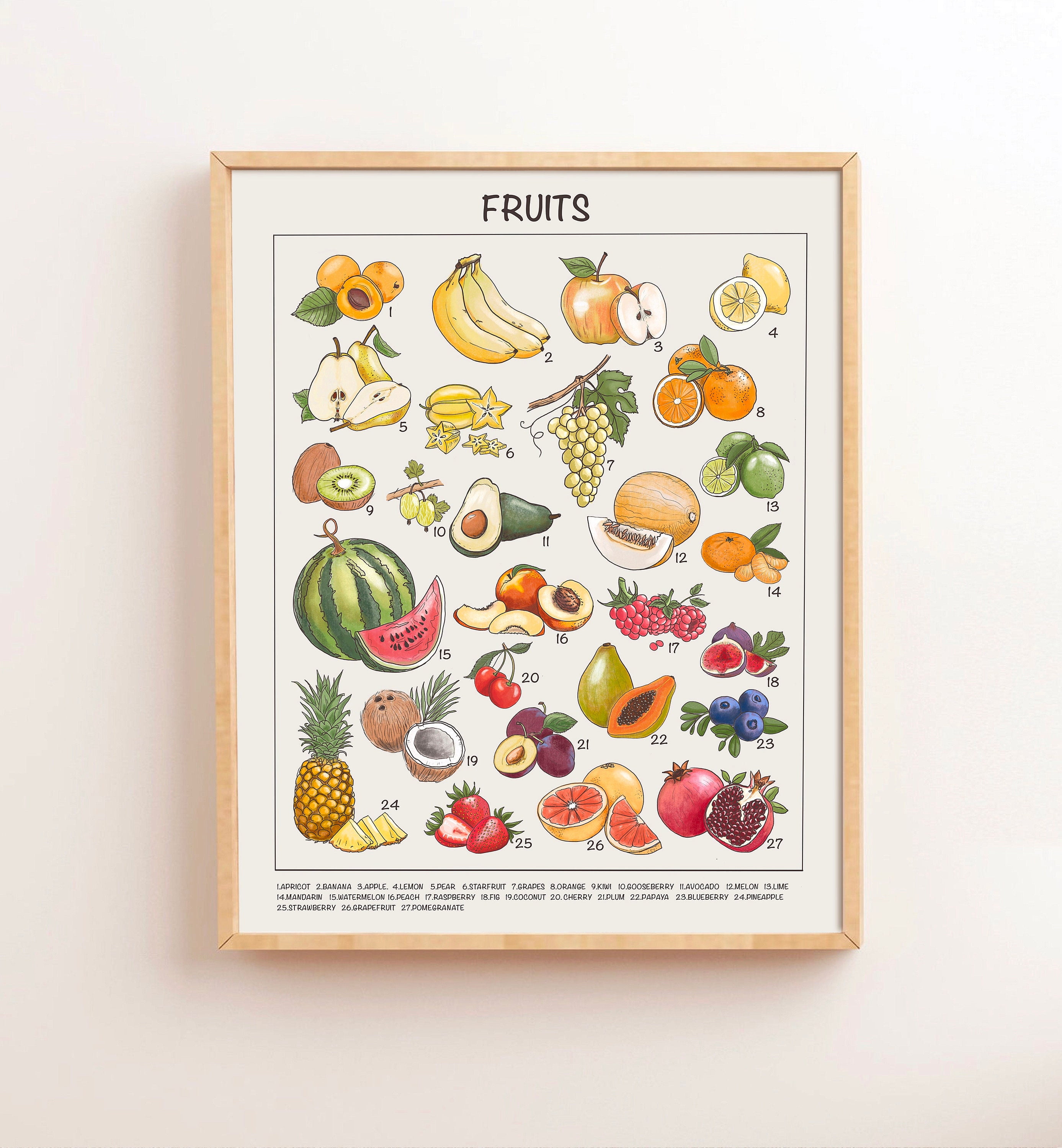 369 Prints fruits Printducational Posters Preschool Homeschool ...