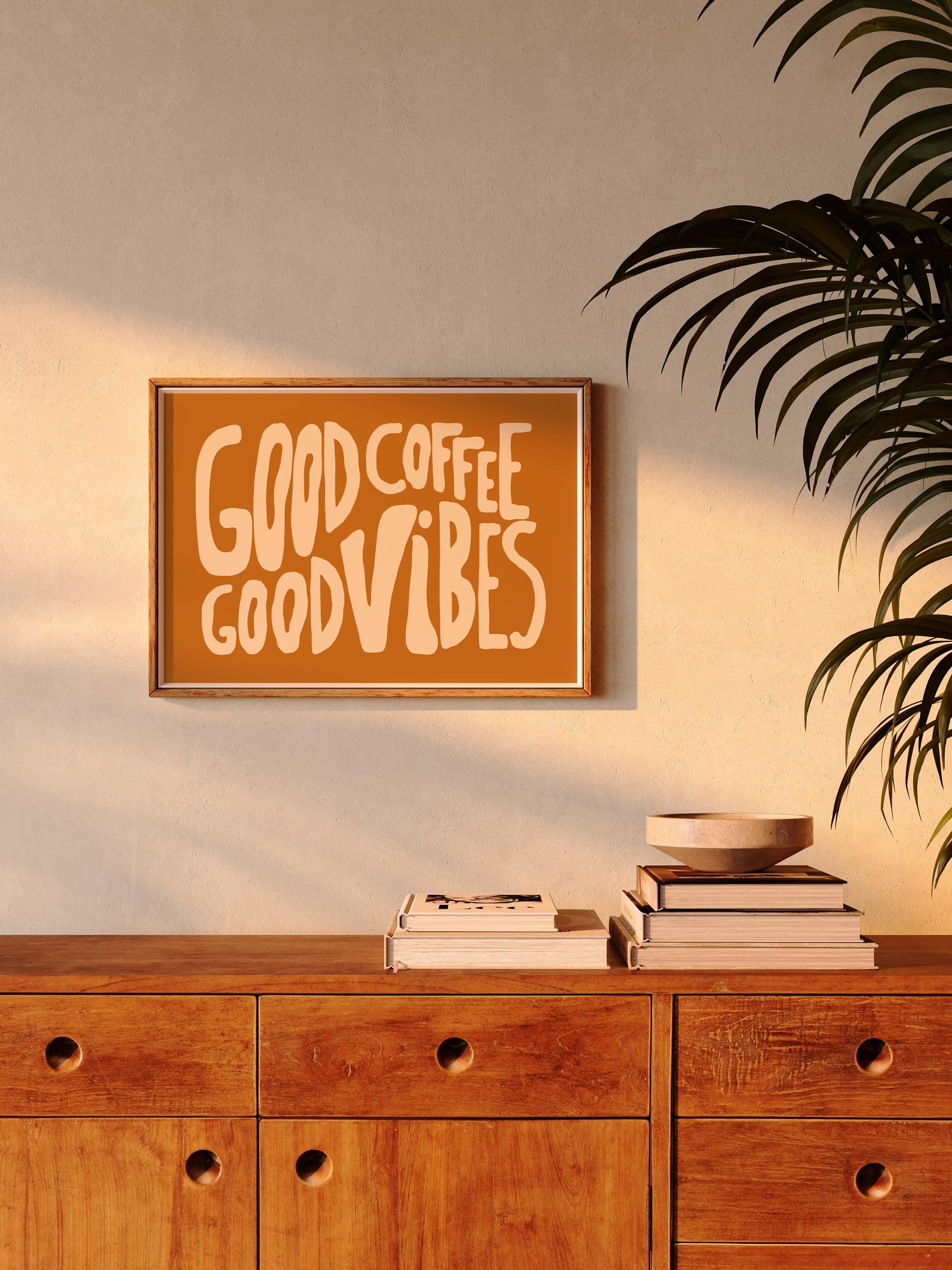 369 Prints good Coffee Good Vibes Poster Coffee Lover Wall Art, Retro ...
