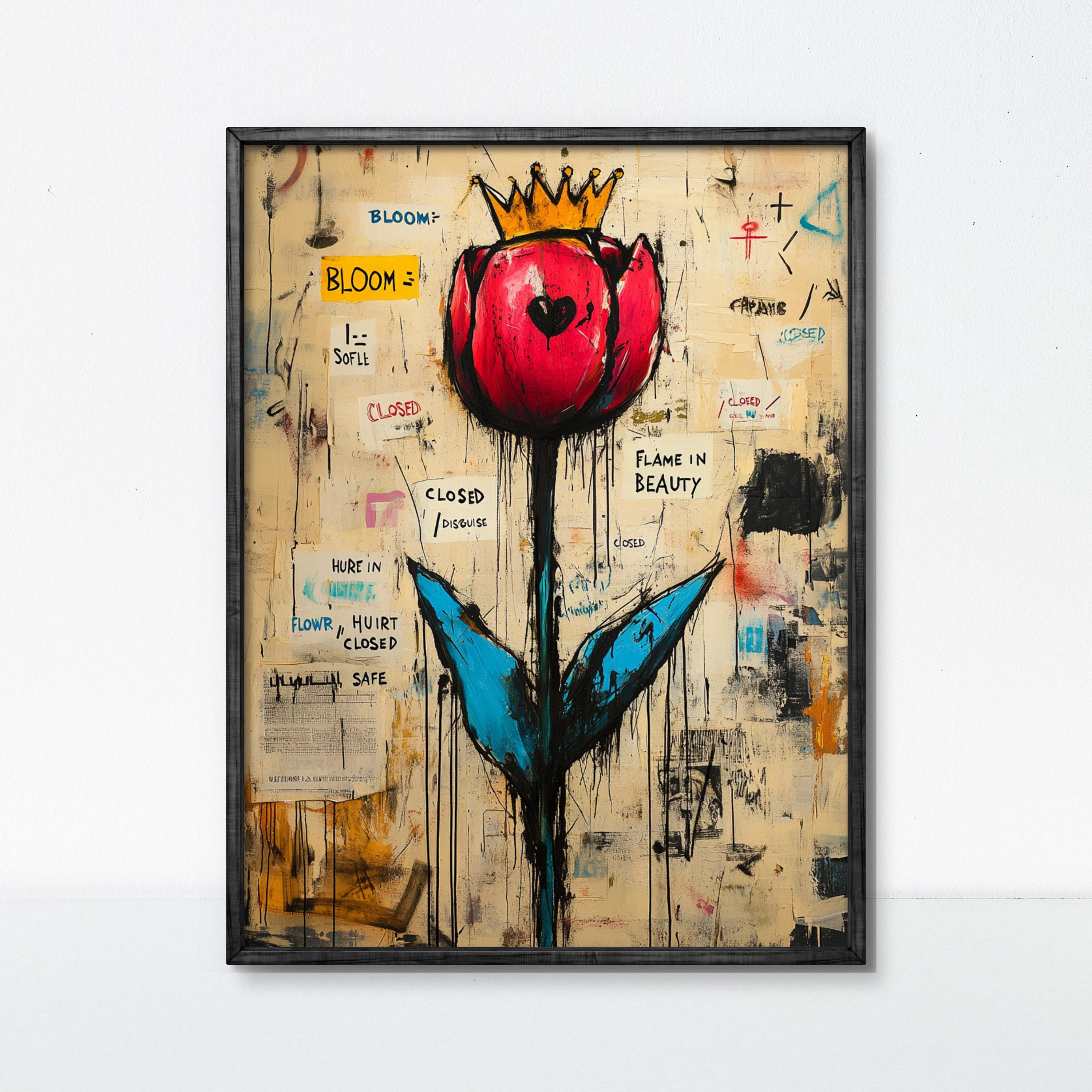 369 Prints graffiti Art Print • Tulip Art • Crown Artwork • Bold Urban ...