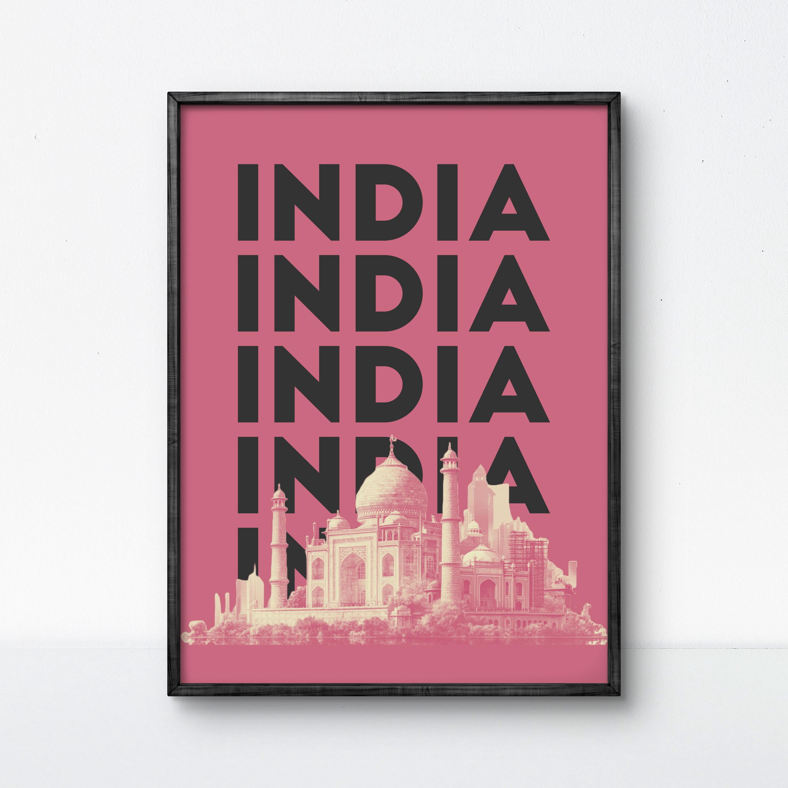 369 Prints india Taj Mahal Poster – Modern Travel Art Print In Bold ...