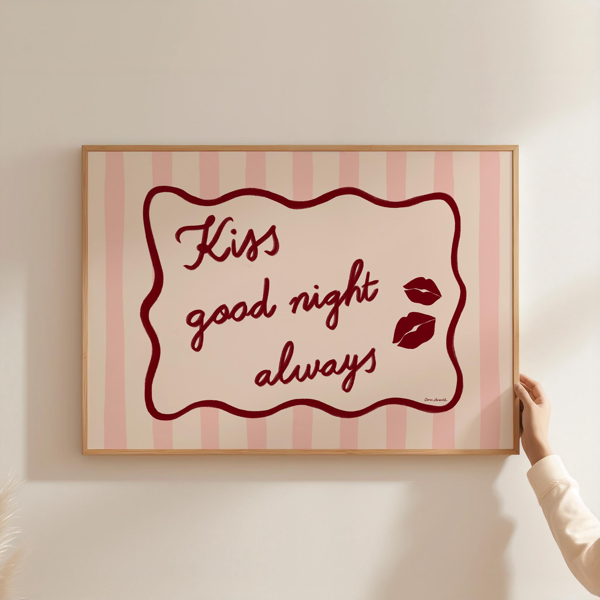 369 Prints kiss Good Night Always Wall Art, Bedroom Quote Wall Art ...