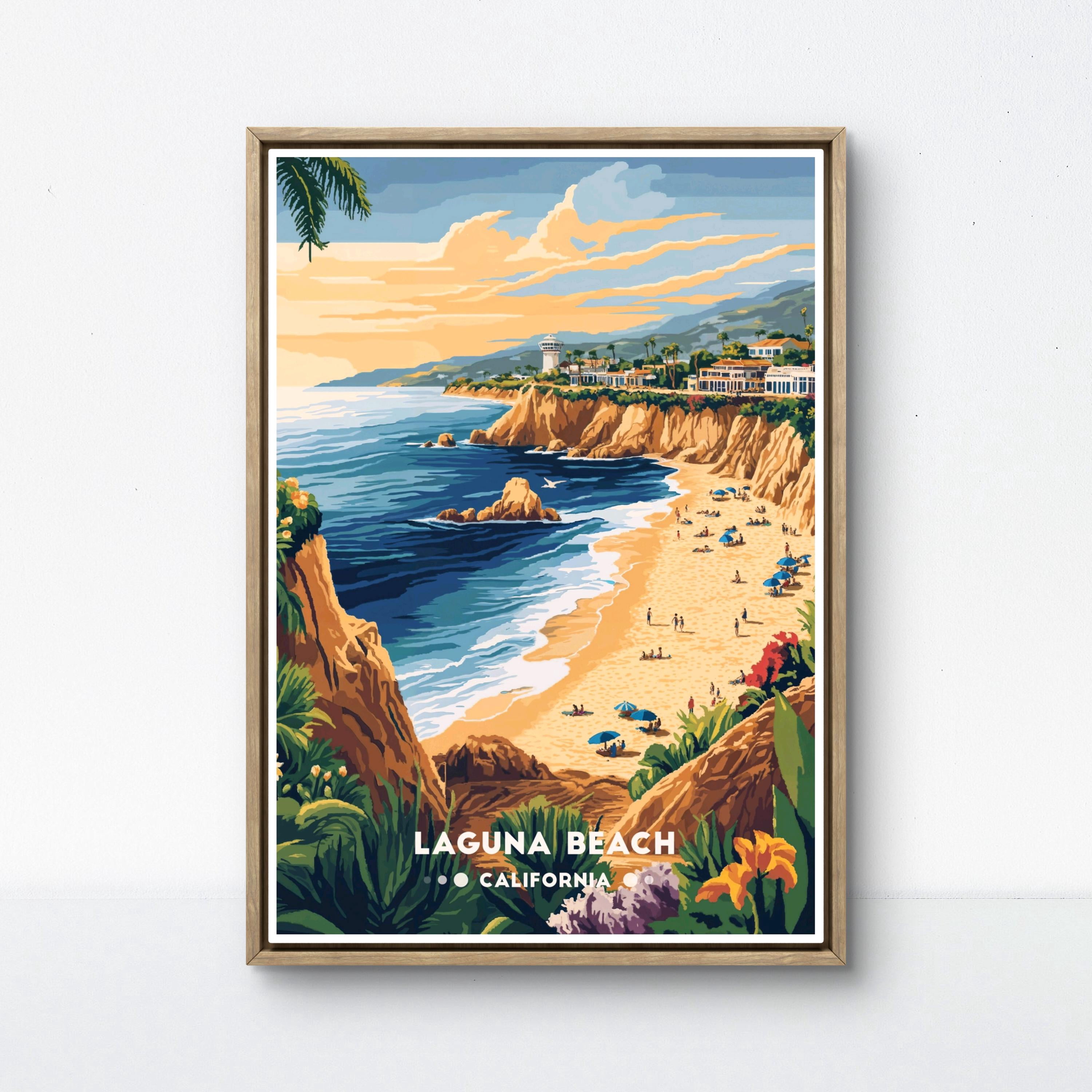 369 Prints laguna Beach Poster, California Coastal Print, Retro Beach ...
