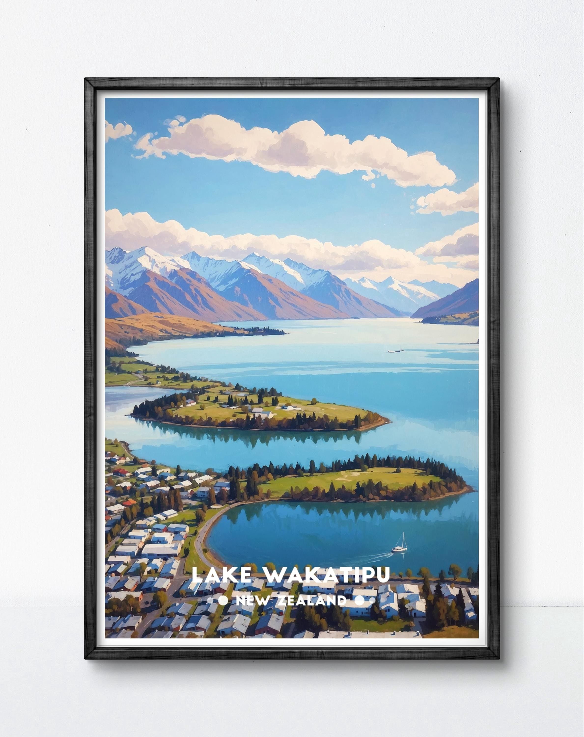 369 Prints lake Wakatipu New Zealand Poster – Scenic Mountain Lake ...