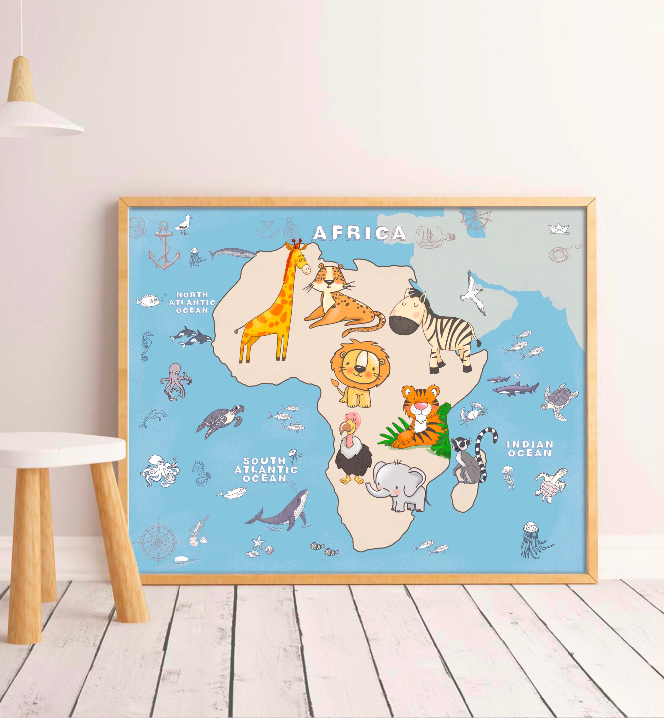 369 Prints map Of Africa Classroom Posters Africa Continent Educational ...