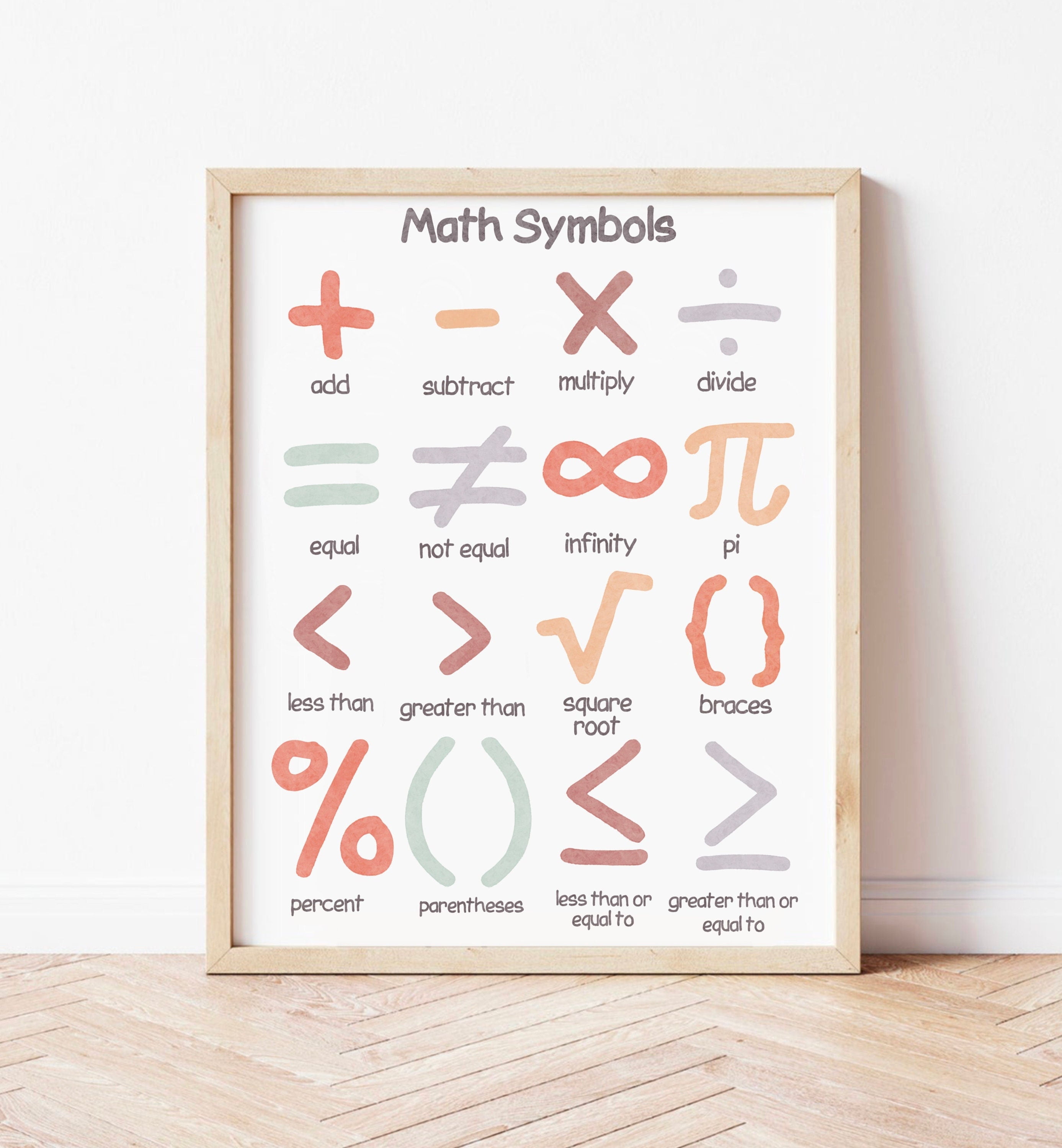 369 Prints math Symbols Poster Montessori Playroom Wall Art ...