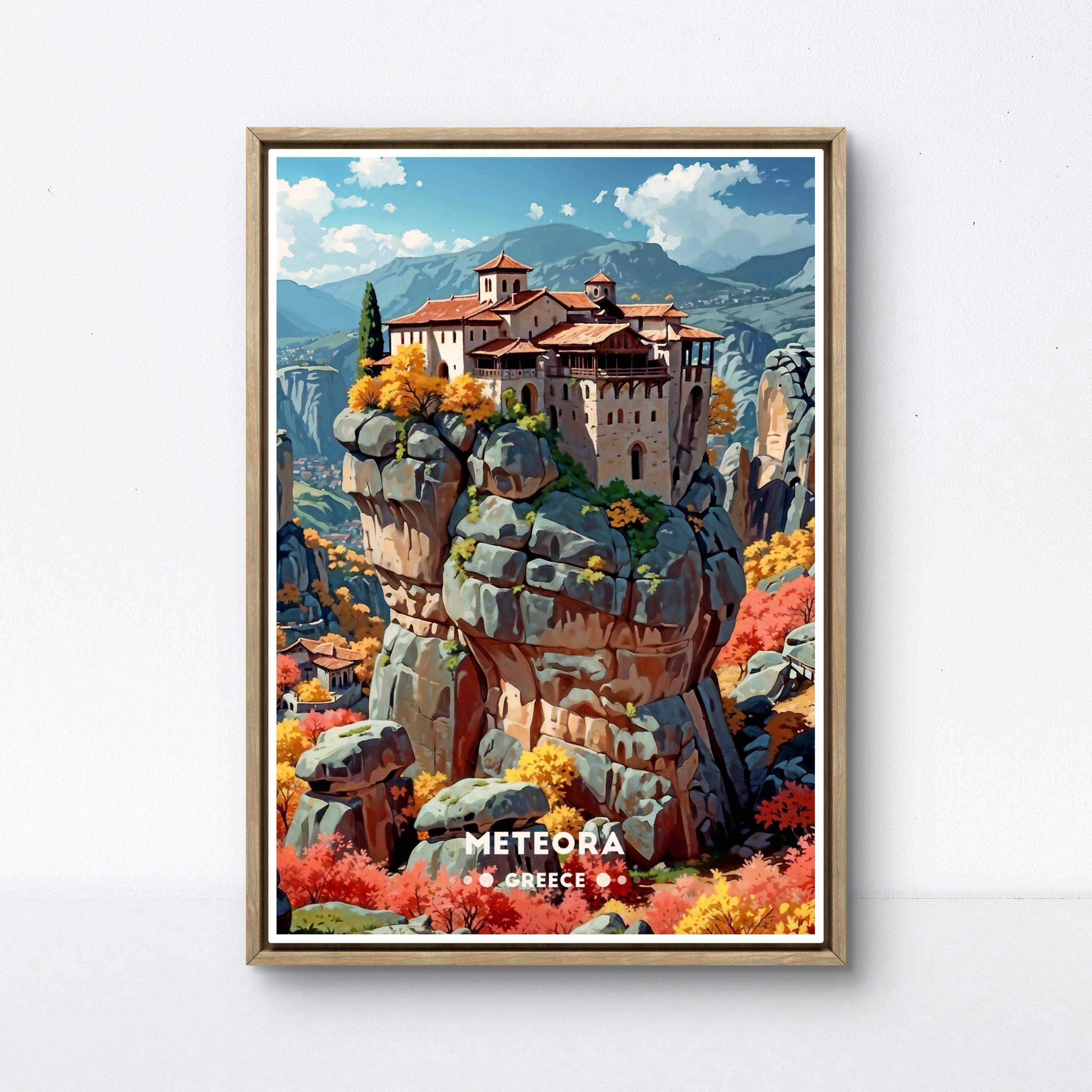 369 Prints meteora Vintage Poster | Greece Monastery Art | Iconic ...