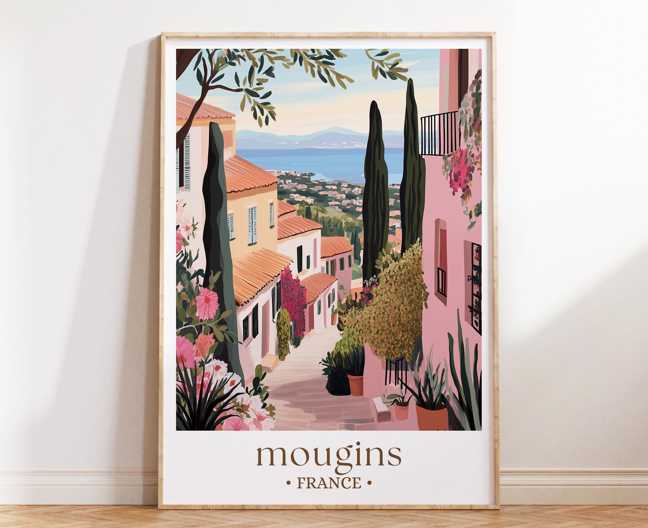 369 Prints mougins France Art Print, Hilltop Village Travel Poster ...