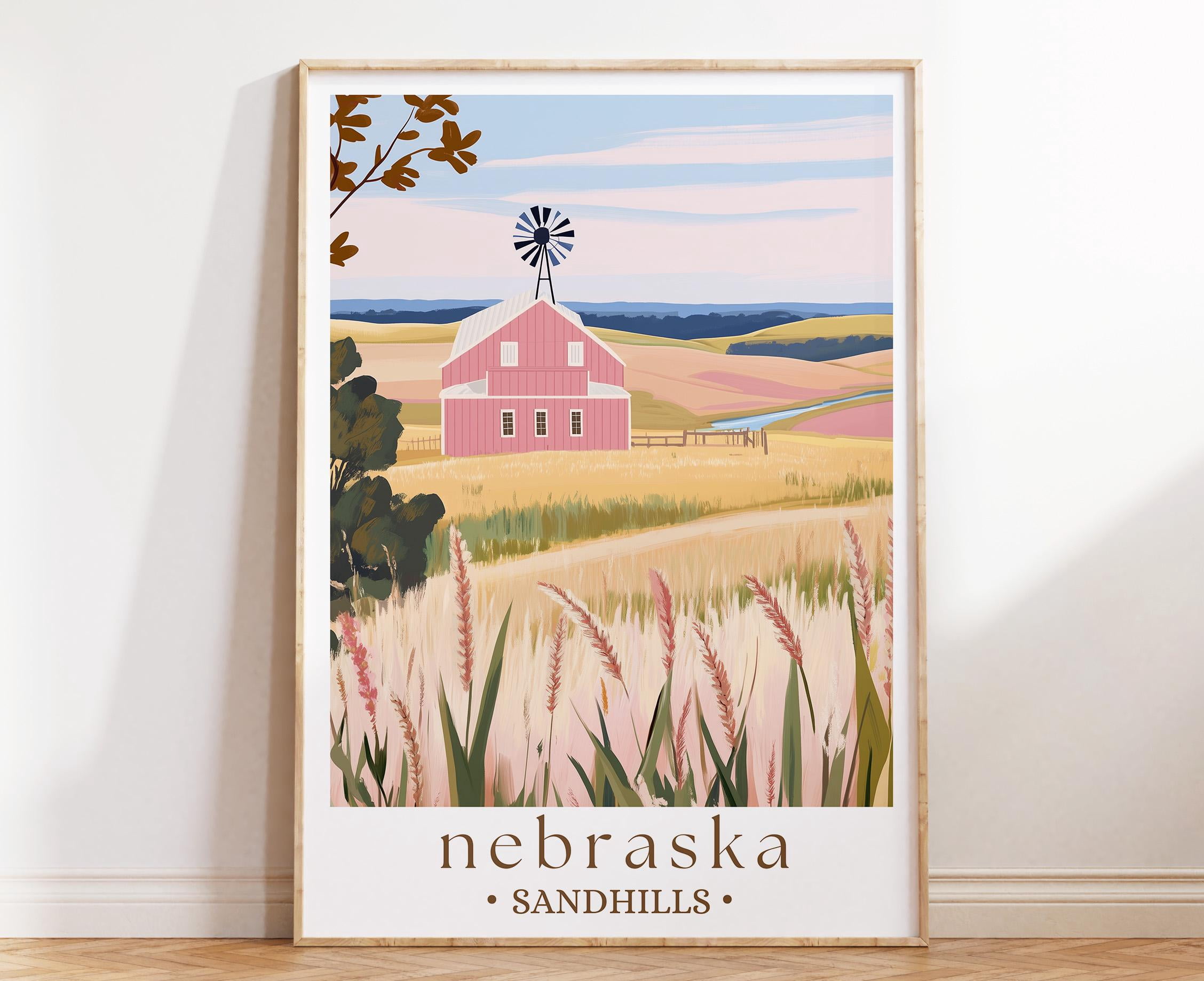 369 Prints nebraska Sandhills Travel Poster, Rolling Prairie Art, The ...