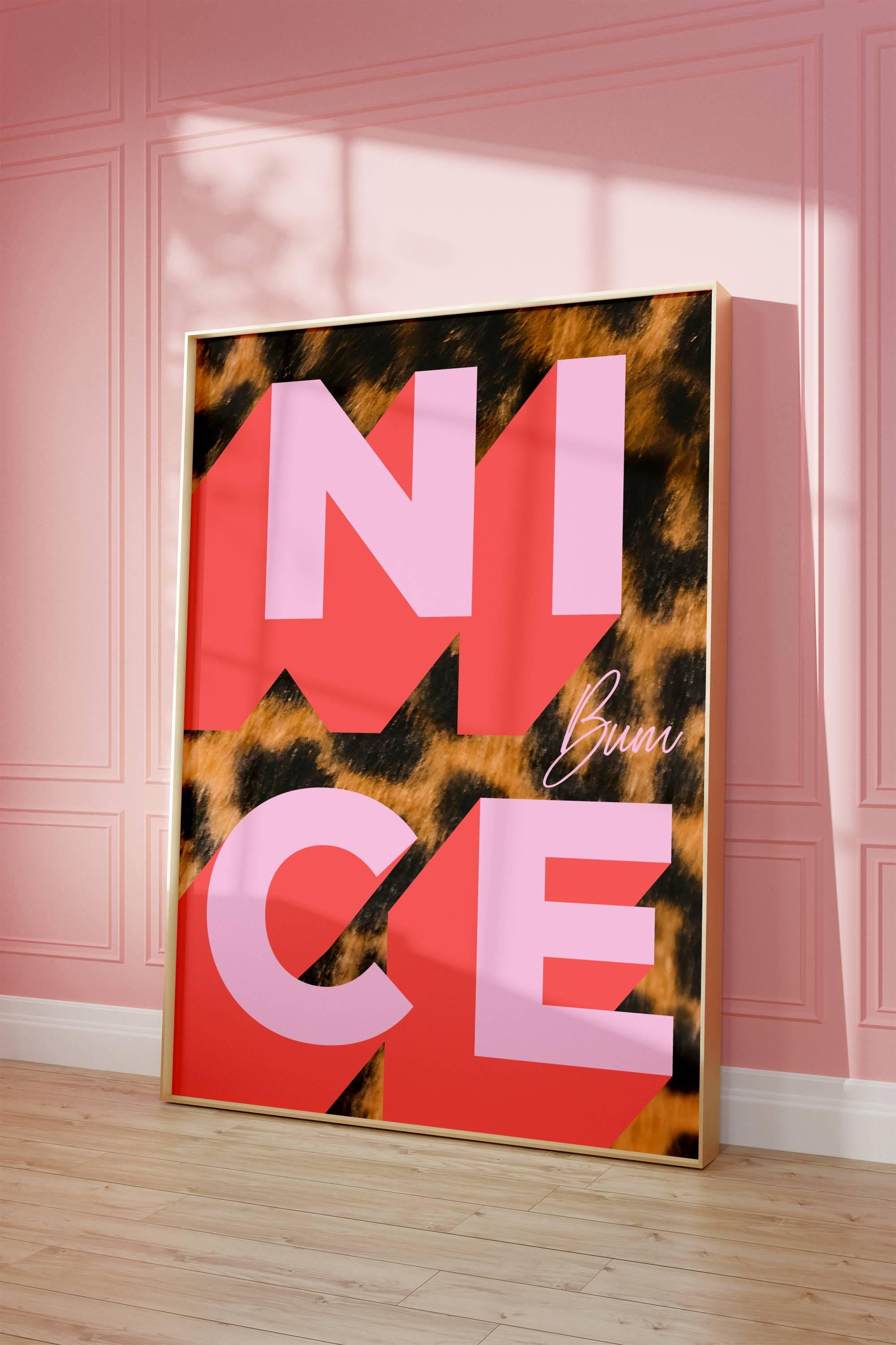 369 Prints nice Bum Print, Leopard Wall Art, Funny Bathroom Art, Y2K ...