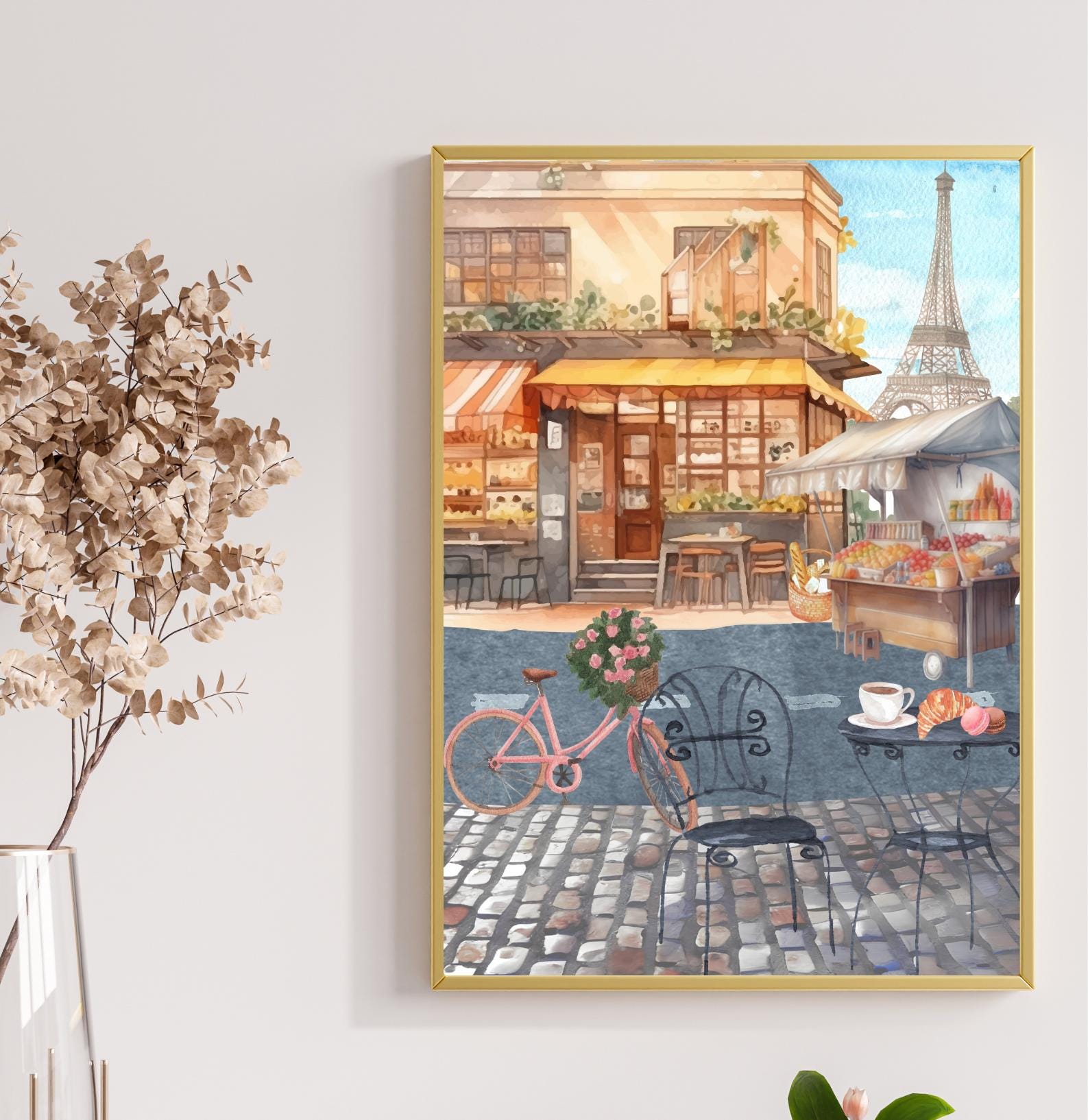 369 Printsparis Wall Art | French Cafe Aesthetic Decor | Eiffel Tower ...