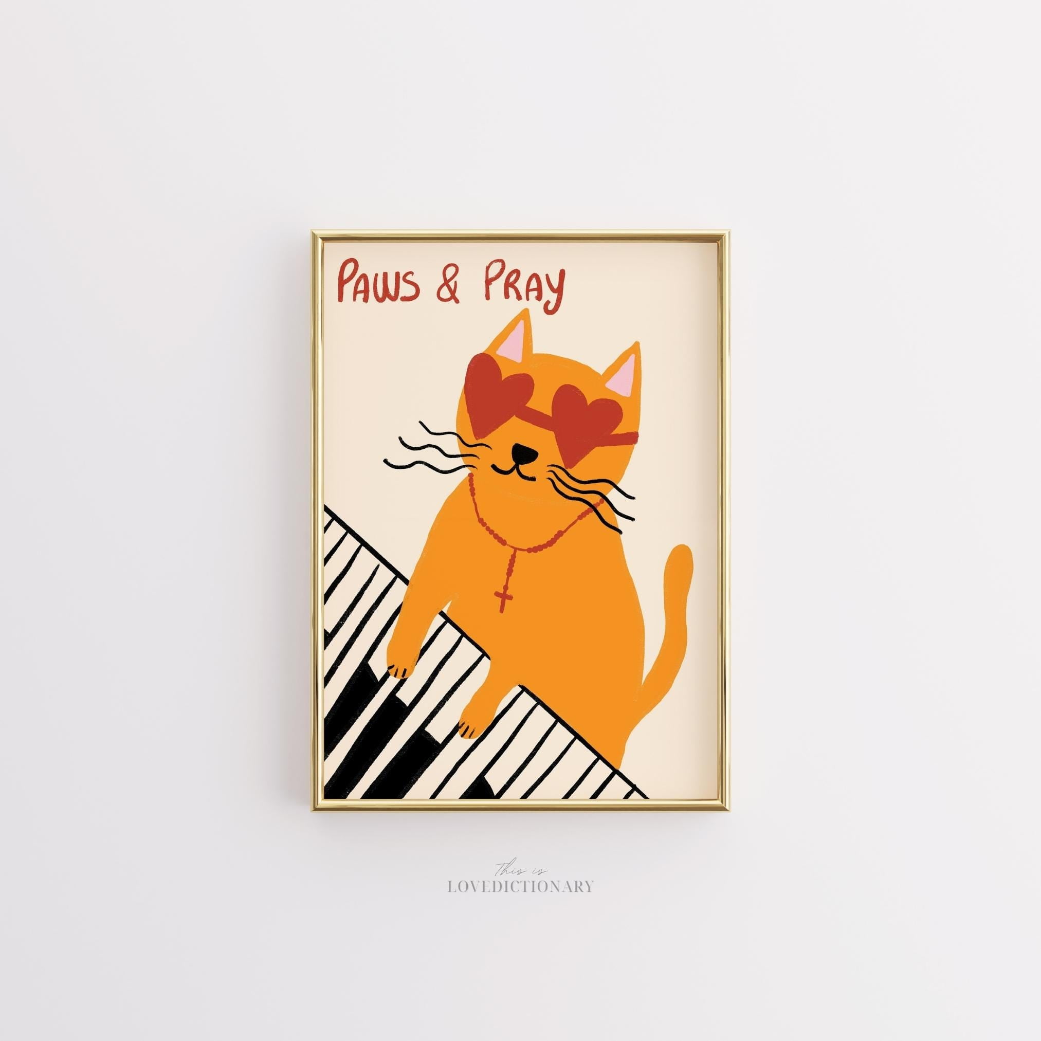 369 Prints paws And Pray Cat Print, Funny Christian Wall Art, Faith ...