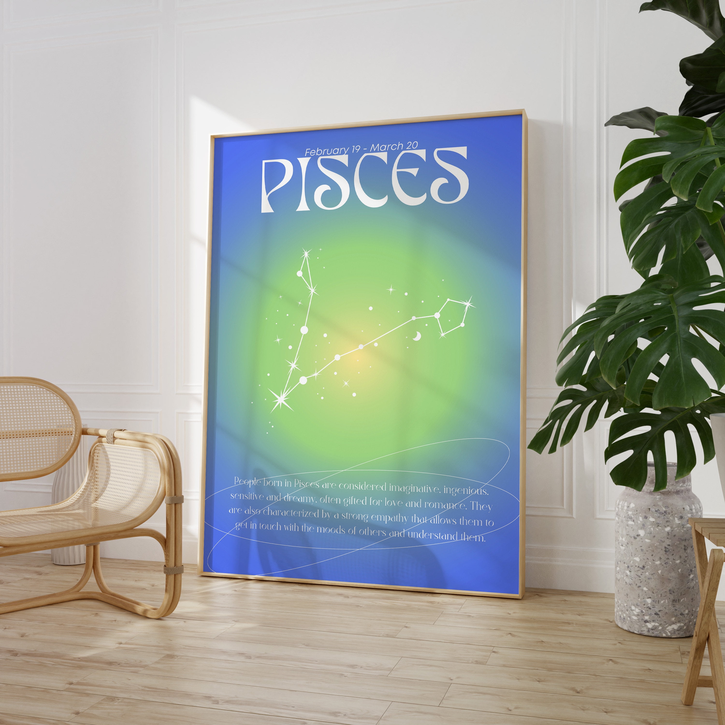 369 Prints pisces Star Sign Instant Print, Zodiac Art, Spiritual Wall ...