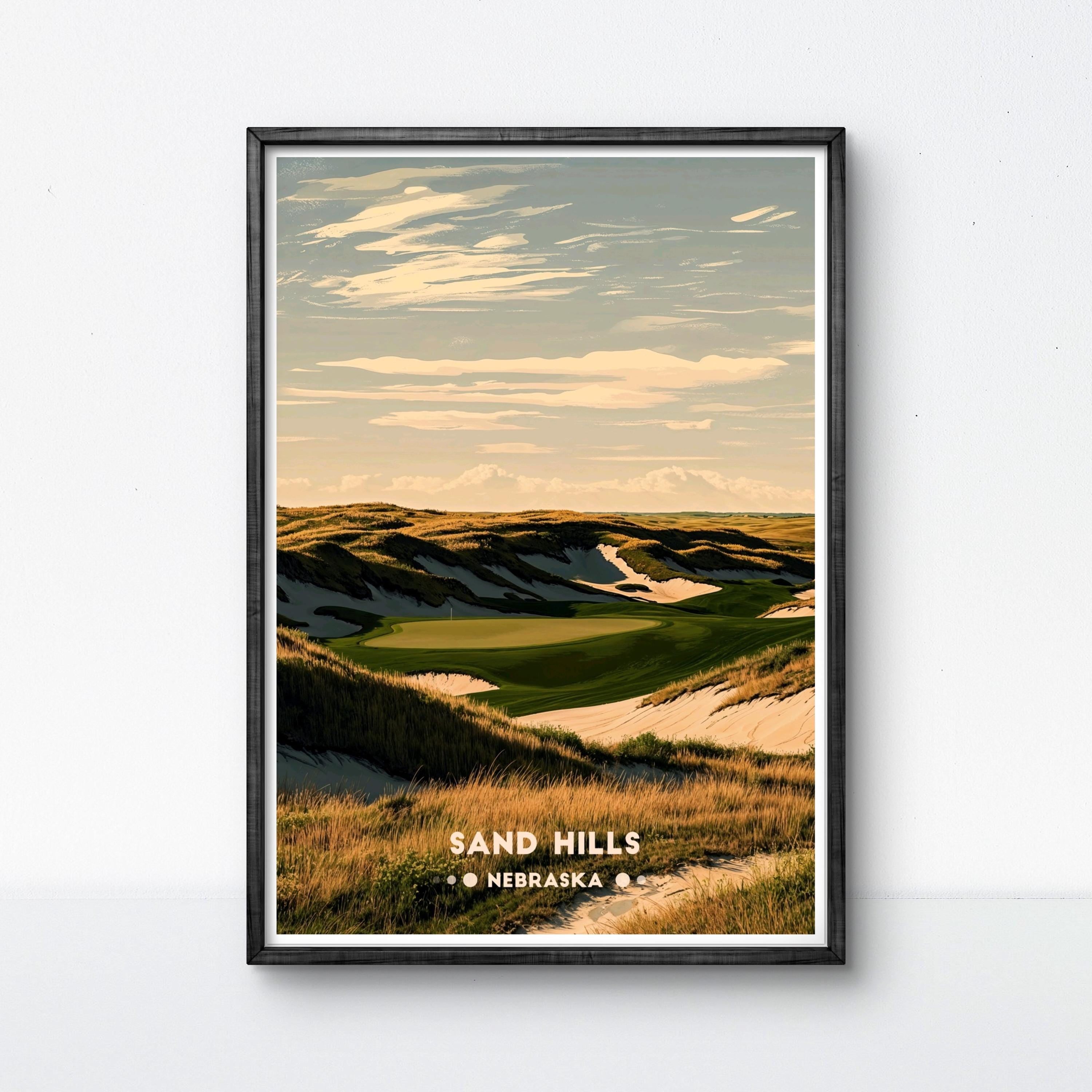 369 Prints sand Hills Golf Poster, Nebraska Golf Art Print, Natural Minimalist Golf Decor For ...
