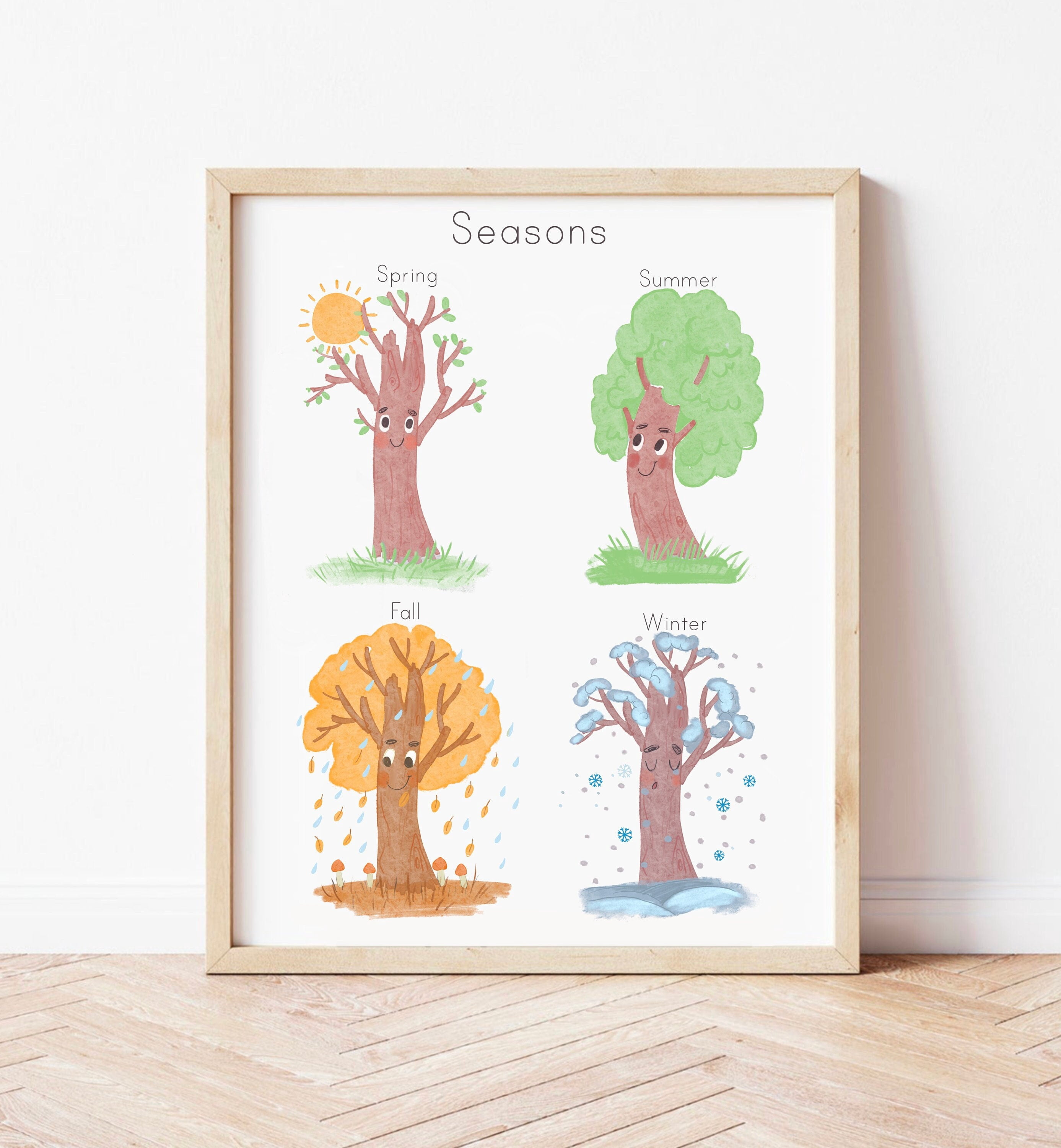 369 Prints seasons Poster Montessori Toddler Educational Posters Four ...