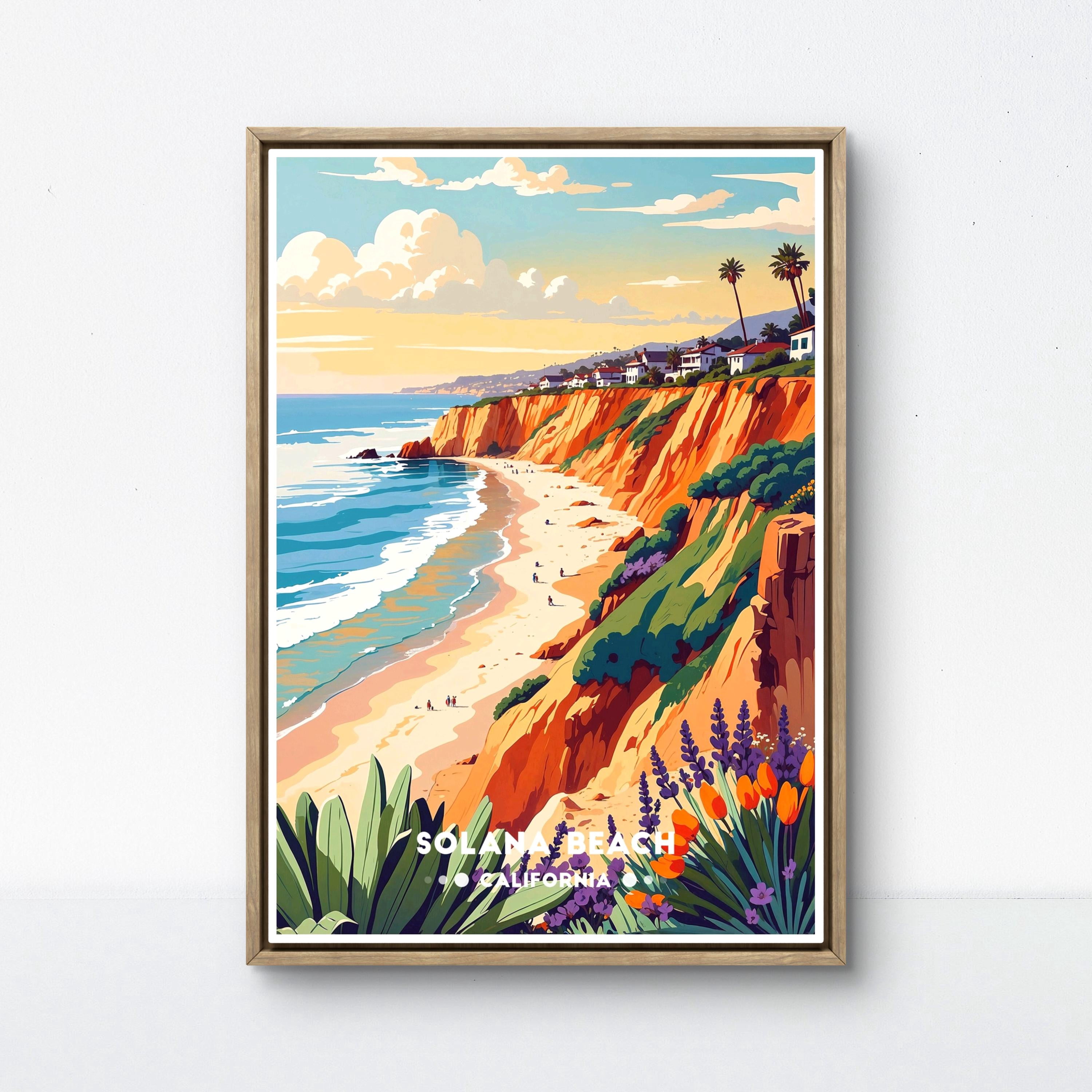 369 Prints solana Beach Poster, Coastal Cliff Art, California Beach ...