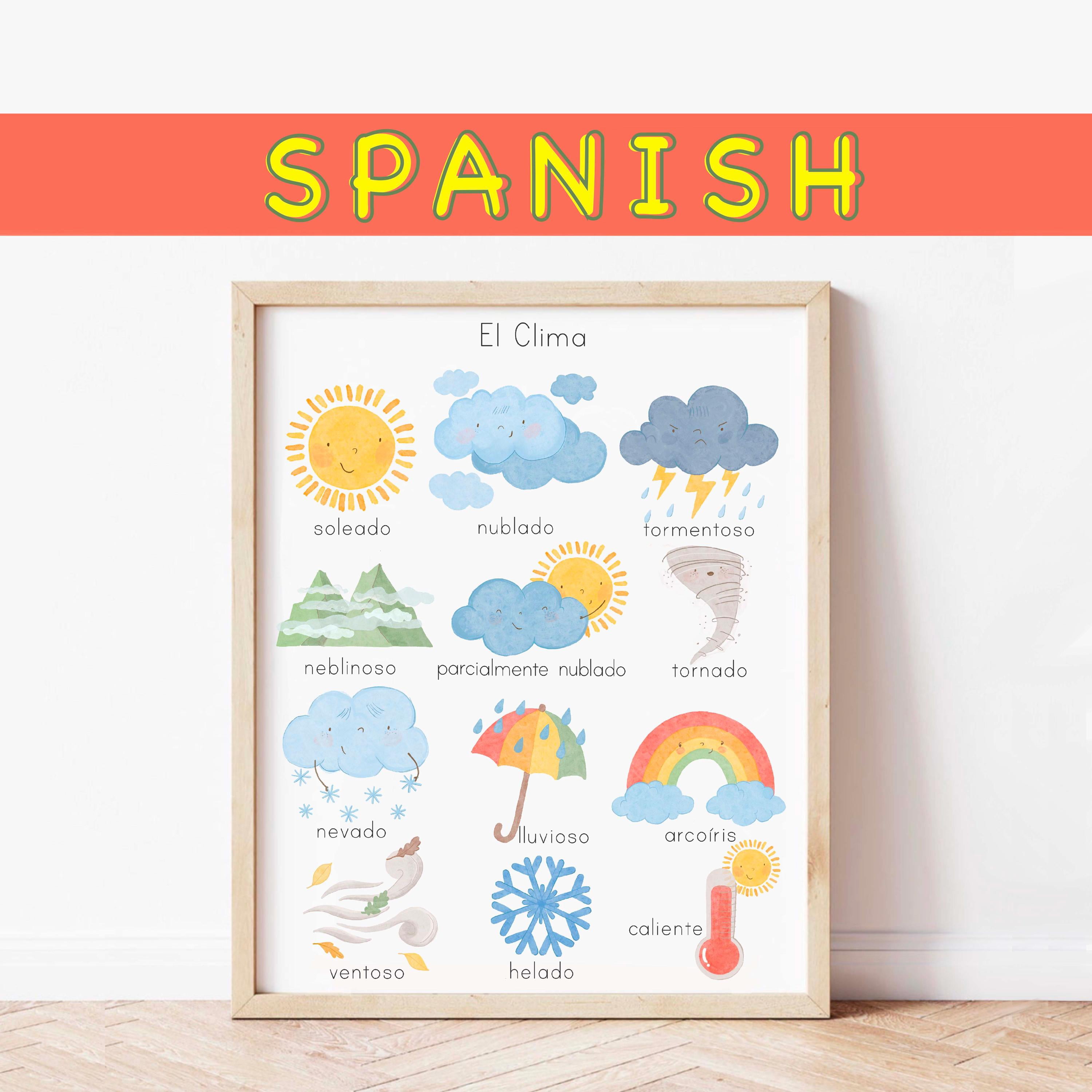 369 Prints spanish Weather Poster Homeschool Classroom Decor Spanish ...