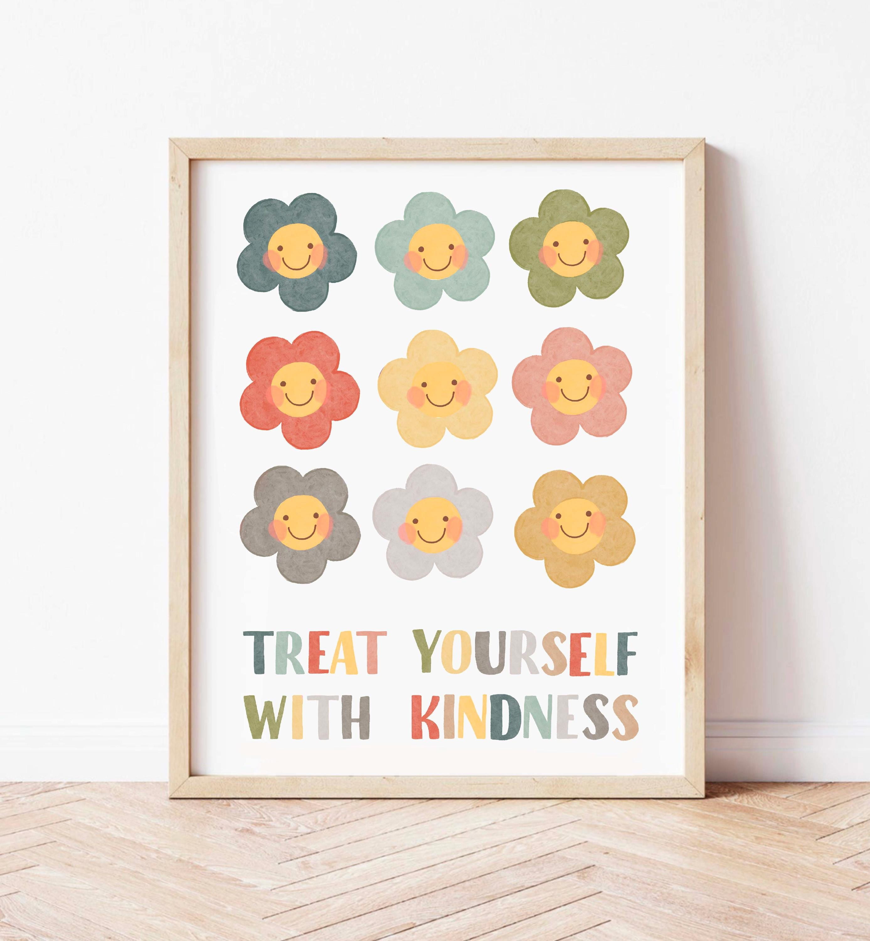 369 Prints treat Yourself With Kindness Poster Nursery Prints Boho ...