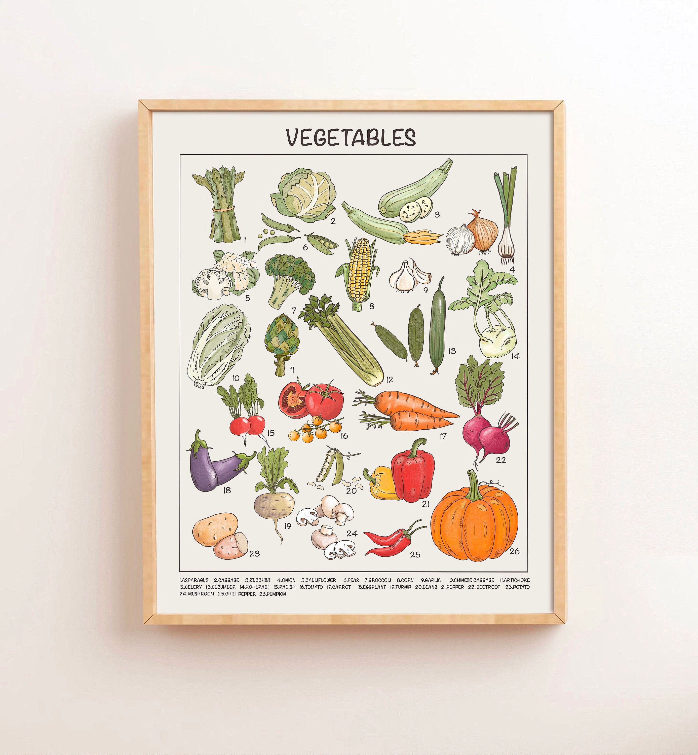 369 Prints vegetables Classroom Posters, Montessori Educational Posters ...