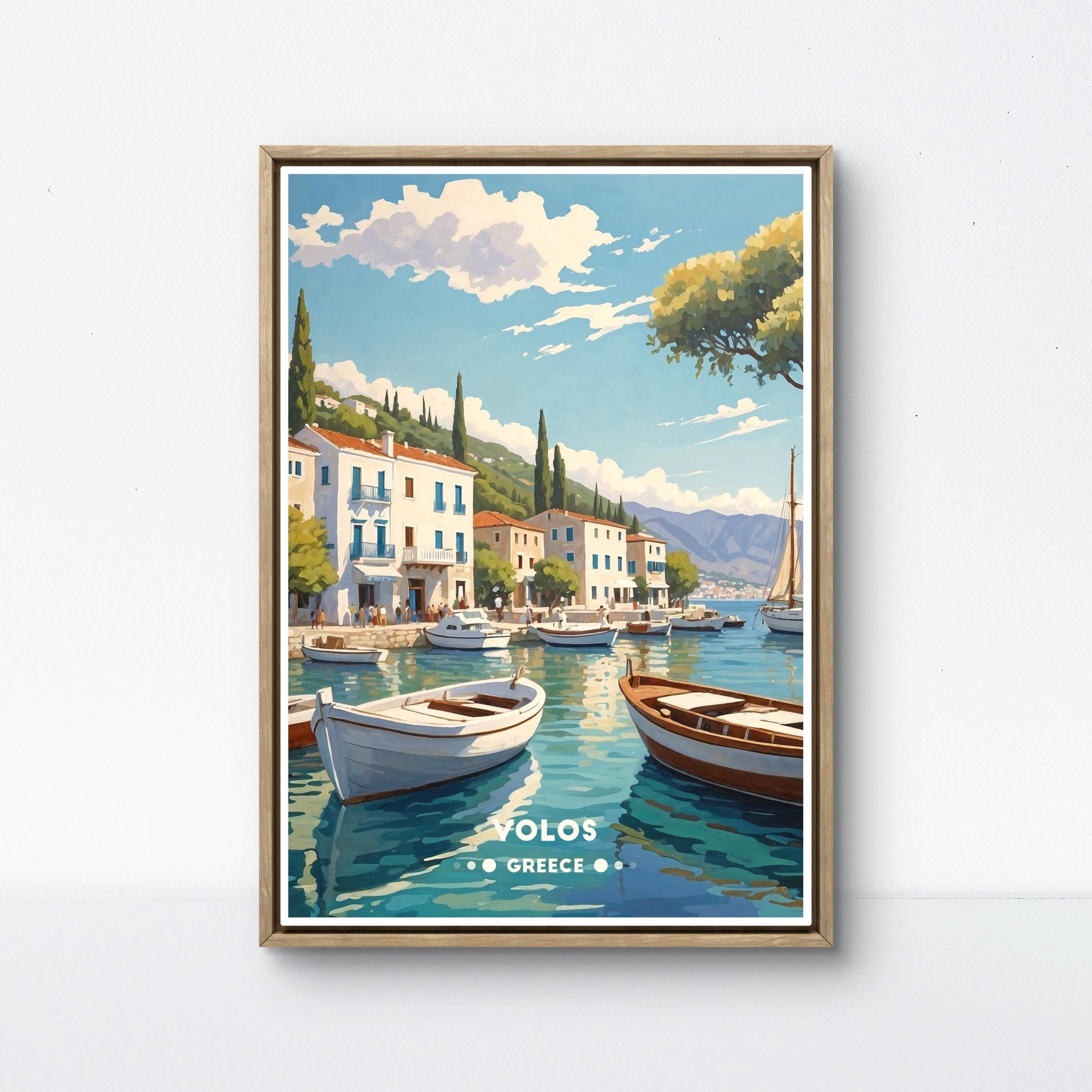 369 Prints volos Greece Vintage Poster, Scenic Harbor Art, Greek ...