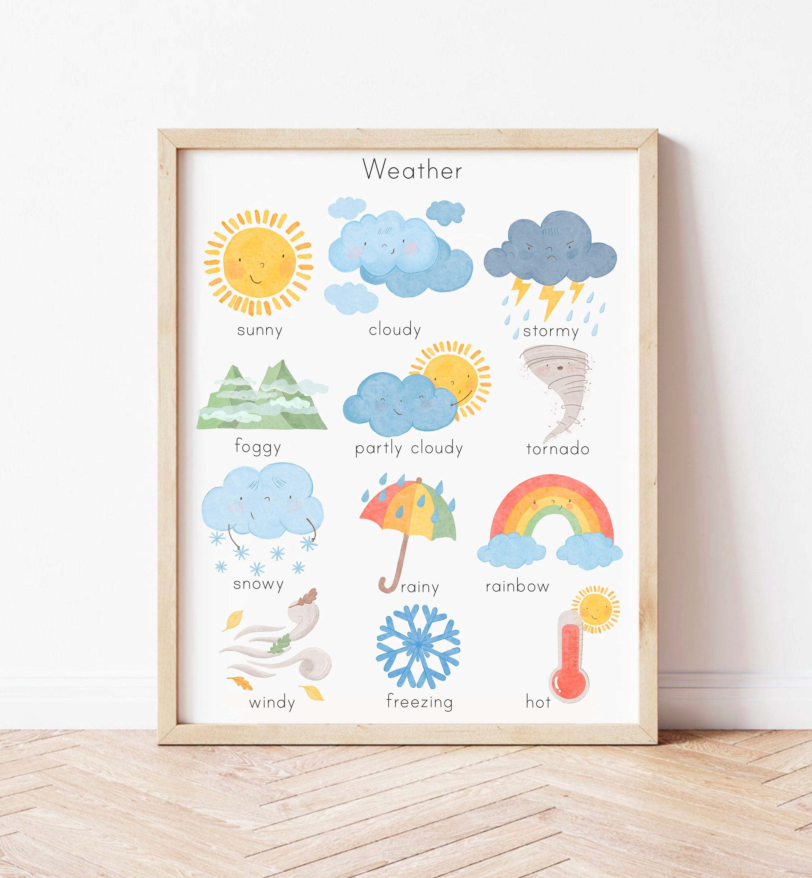 369 Prints weather Chart For Kids Homeschool Weather Unit Poster For ...