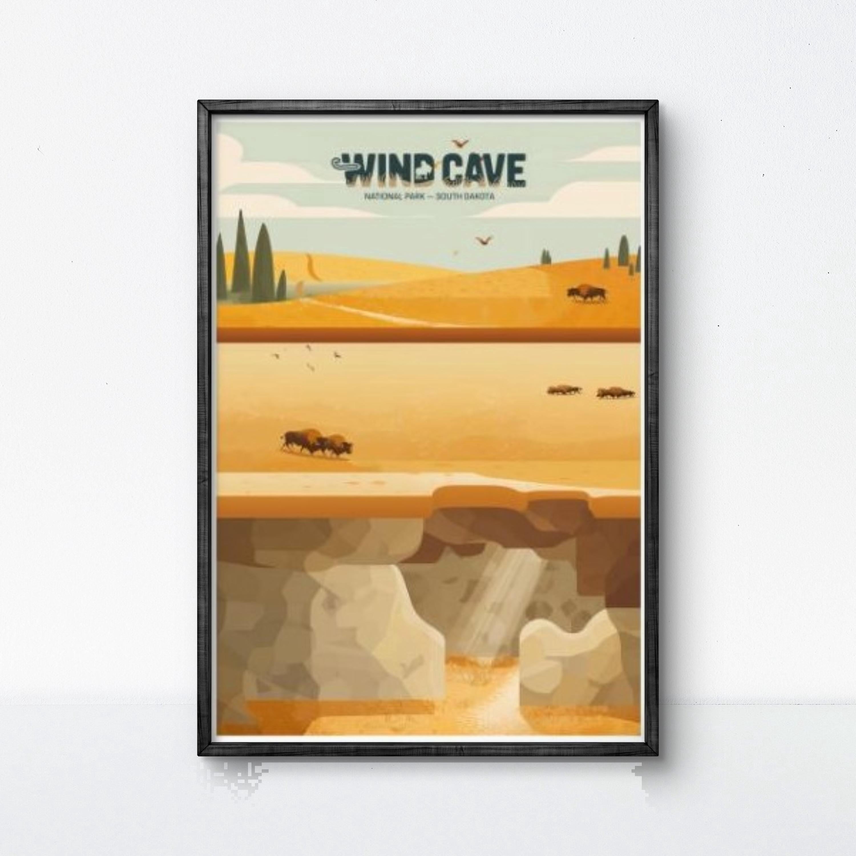 369 Prints wind Cave National Park Poster South Dakota Wall Art Us ...