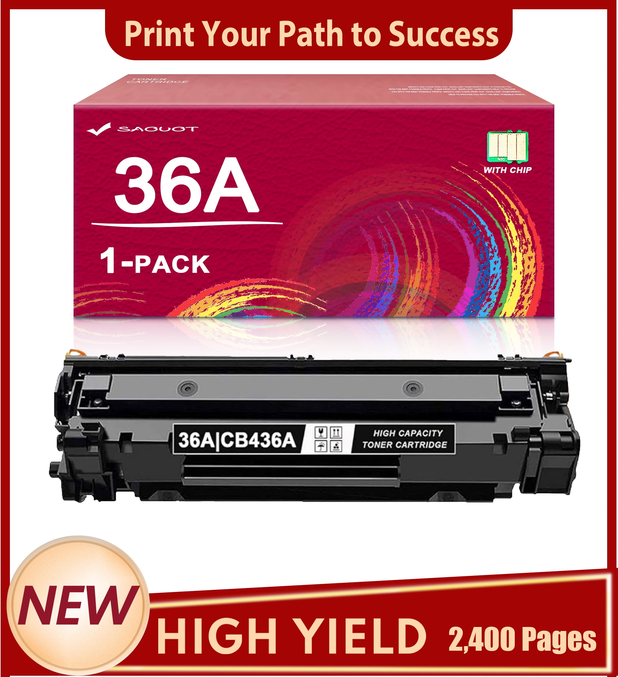 36A CB436A High Yield Toner Cartridge Replacement for HP P1505 1505n ...
